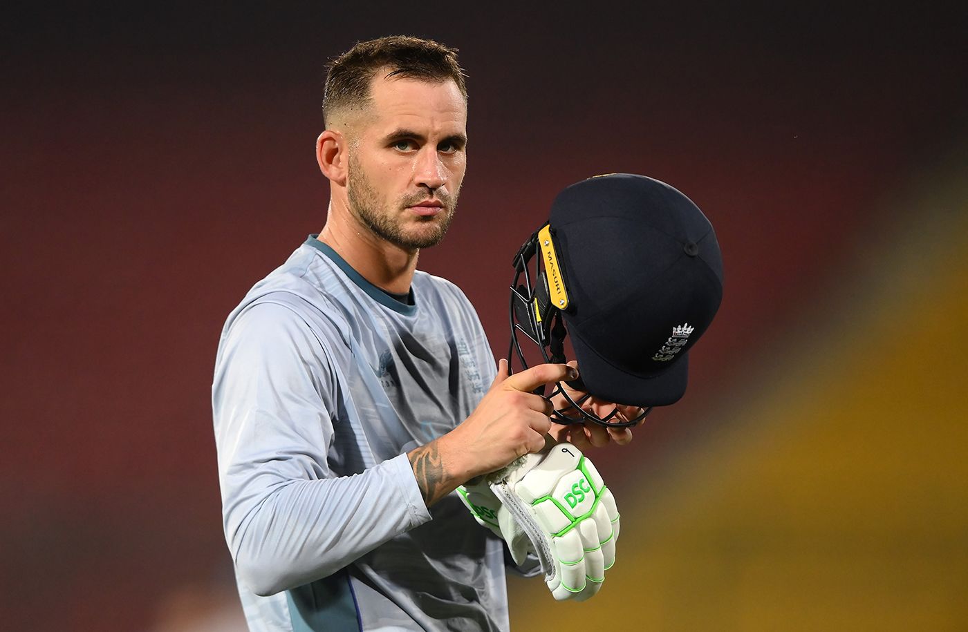 Alex Hales prepares to bat during an England nets session in Karachi ...