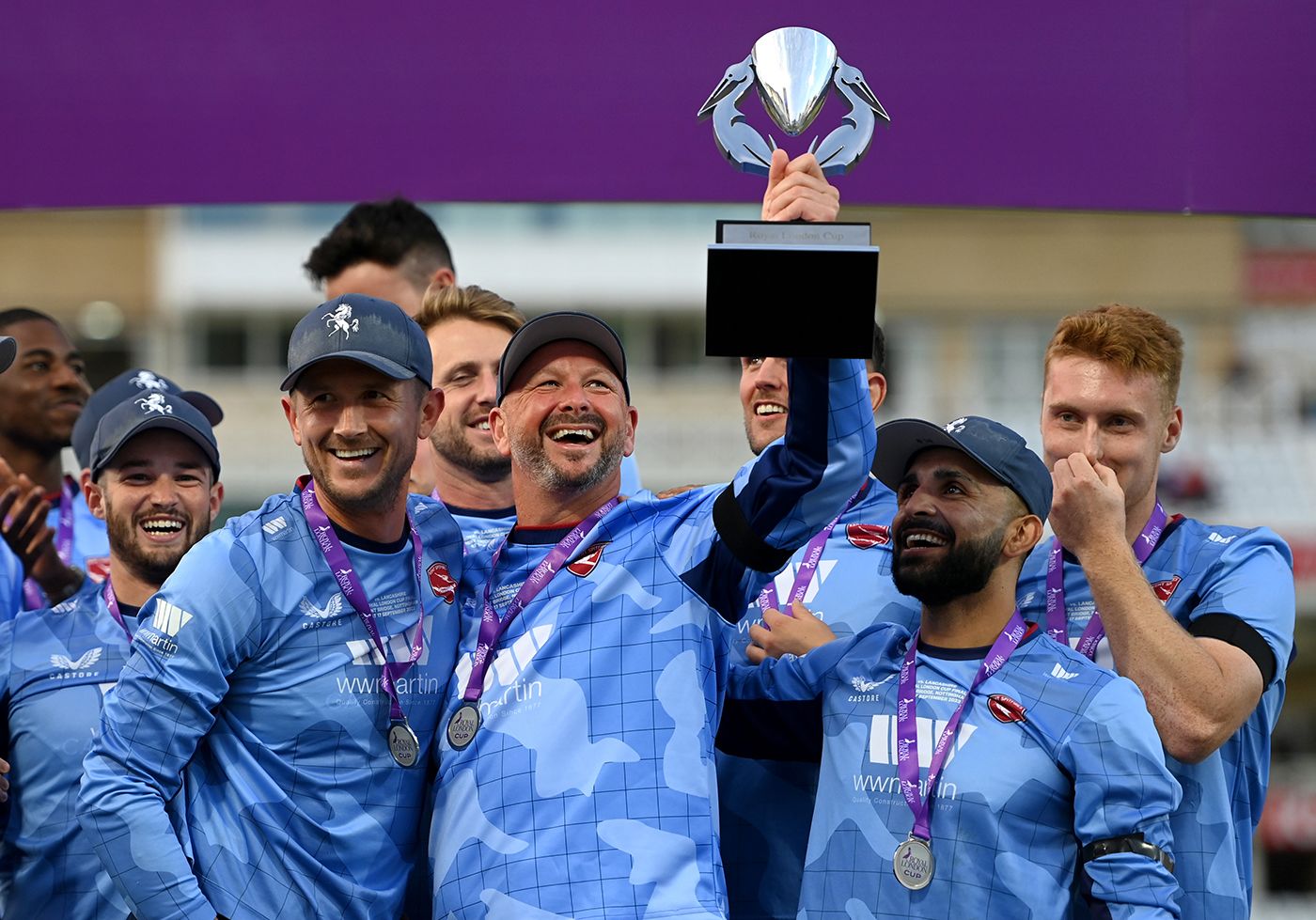 Joe Denly and Darren Stevens celebrate with the trophy | ESPNcricinfo.com