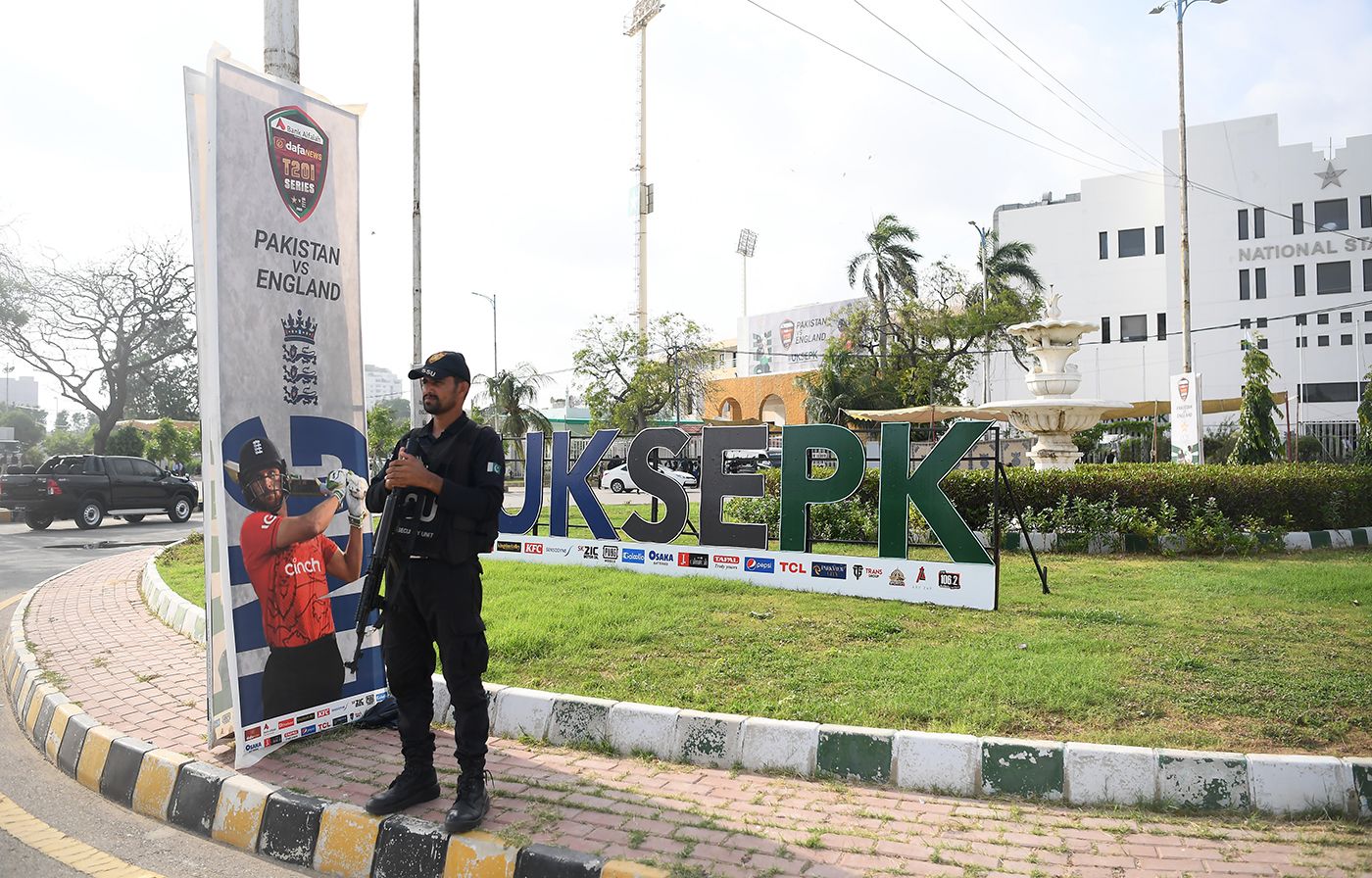 Security was visible in the build up to England's first match in ...