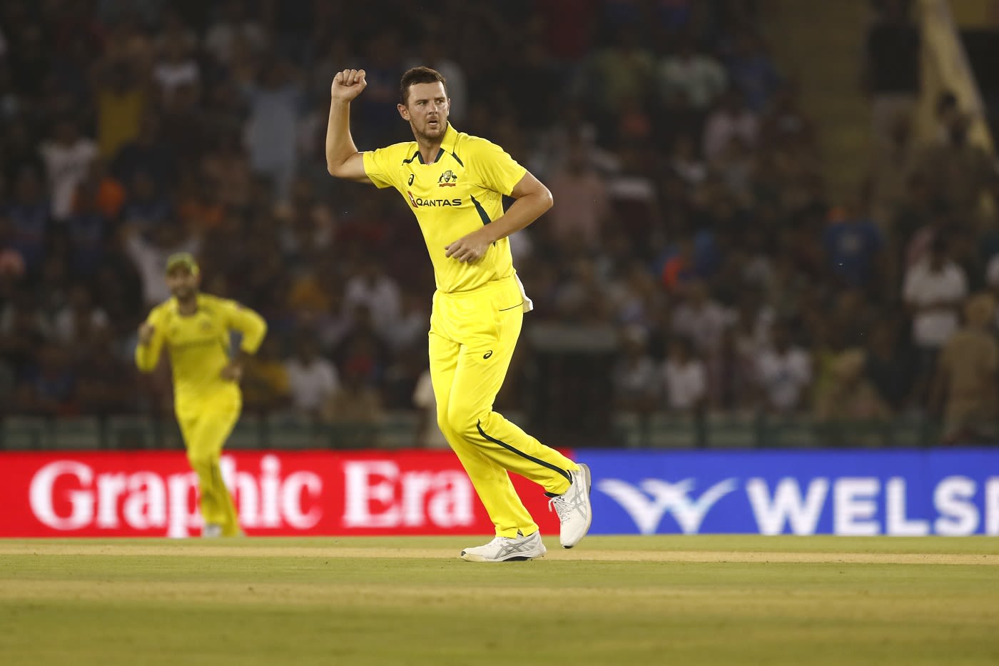 Josh Hazlewood managed to see the early back of Rohit Sharma ...