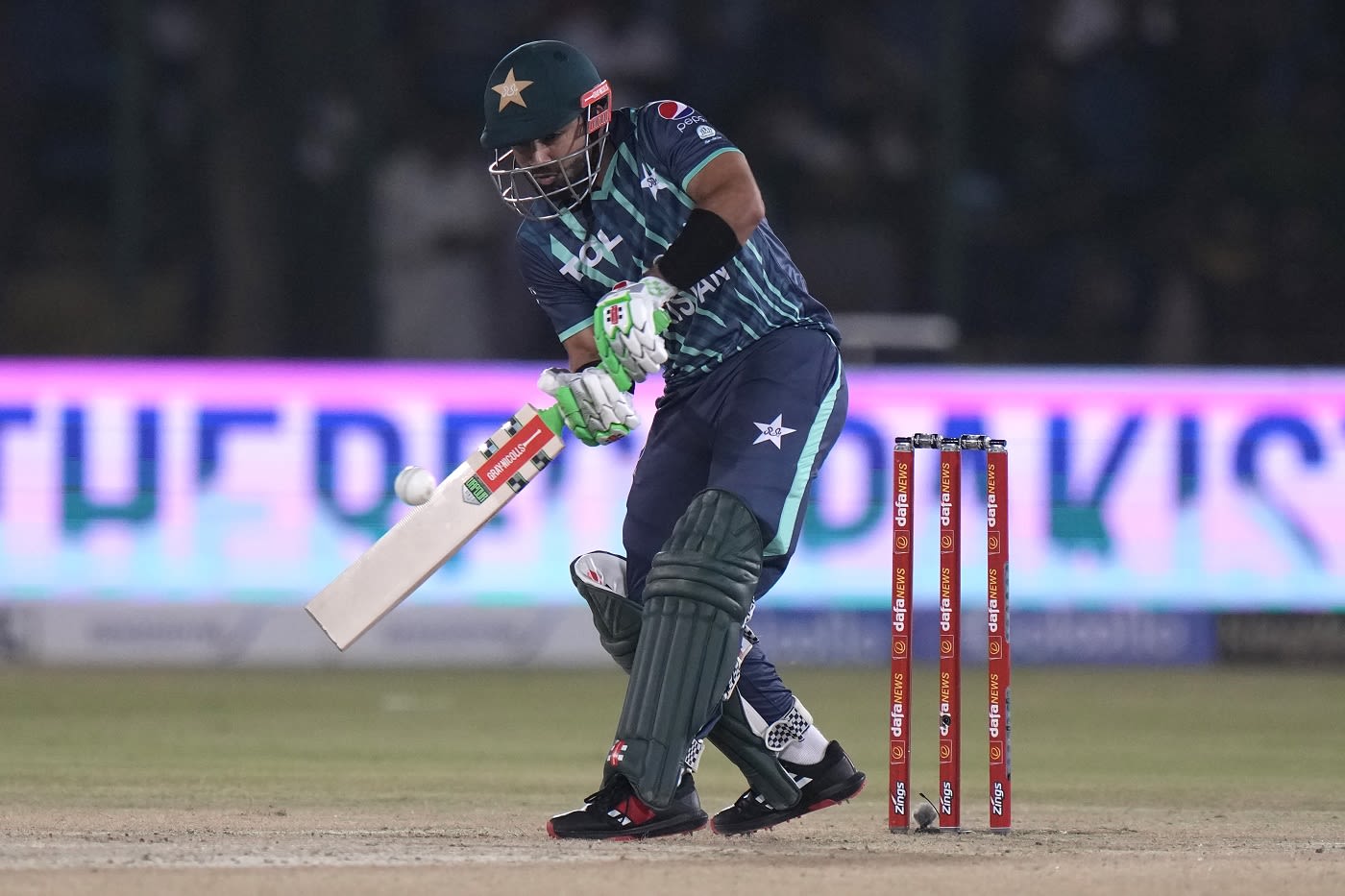 Mohammad Rizwan is up on his toes to deal with a short one ...