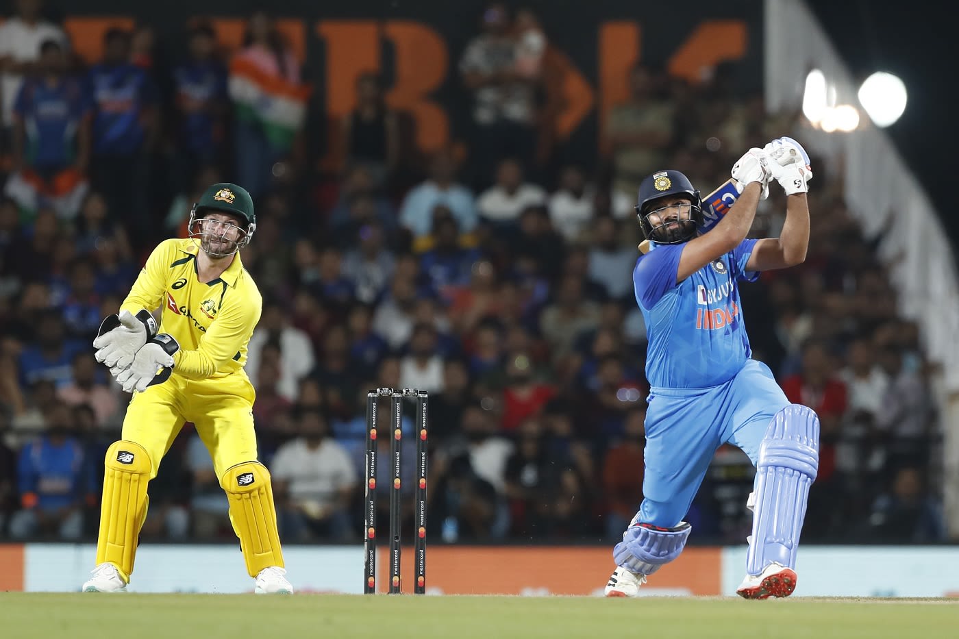 Rohit Sharma lofts Adam Zampa over the off side | ESPNcricinfo.com