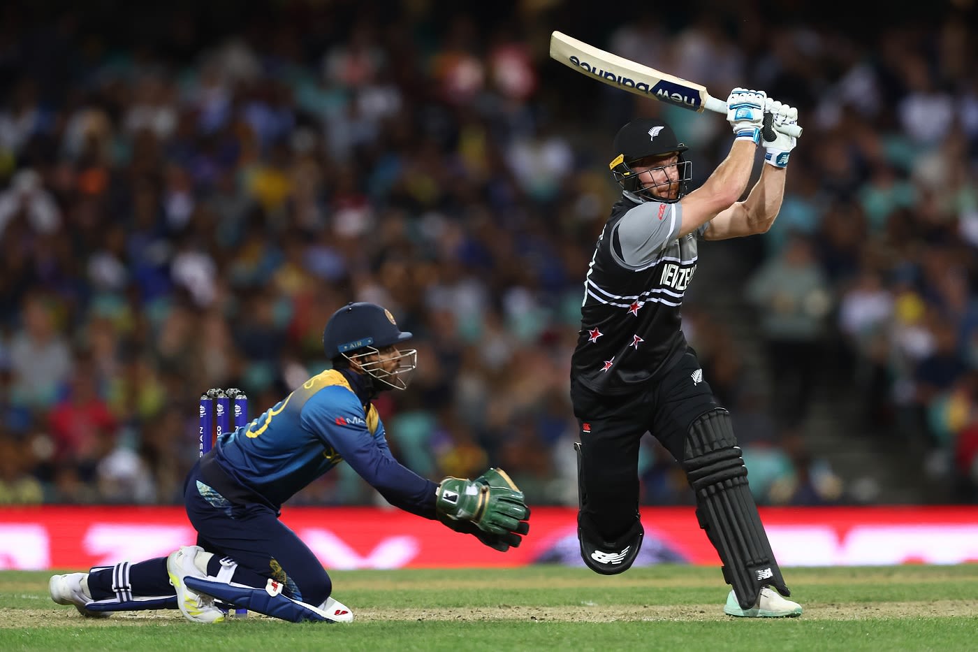 Glenn Phillips reaches out and swats a wide ball to sweeper cover ...
