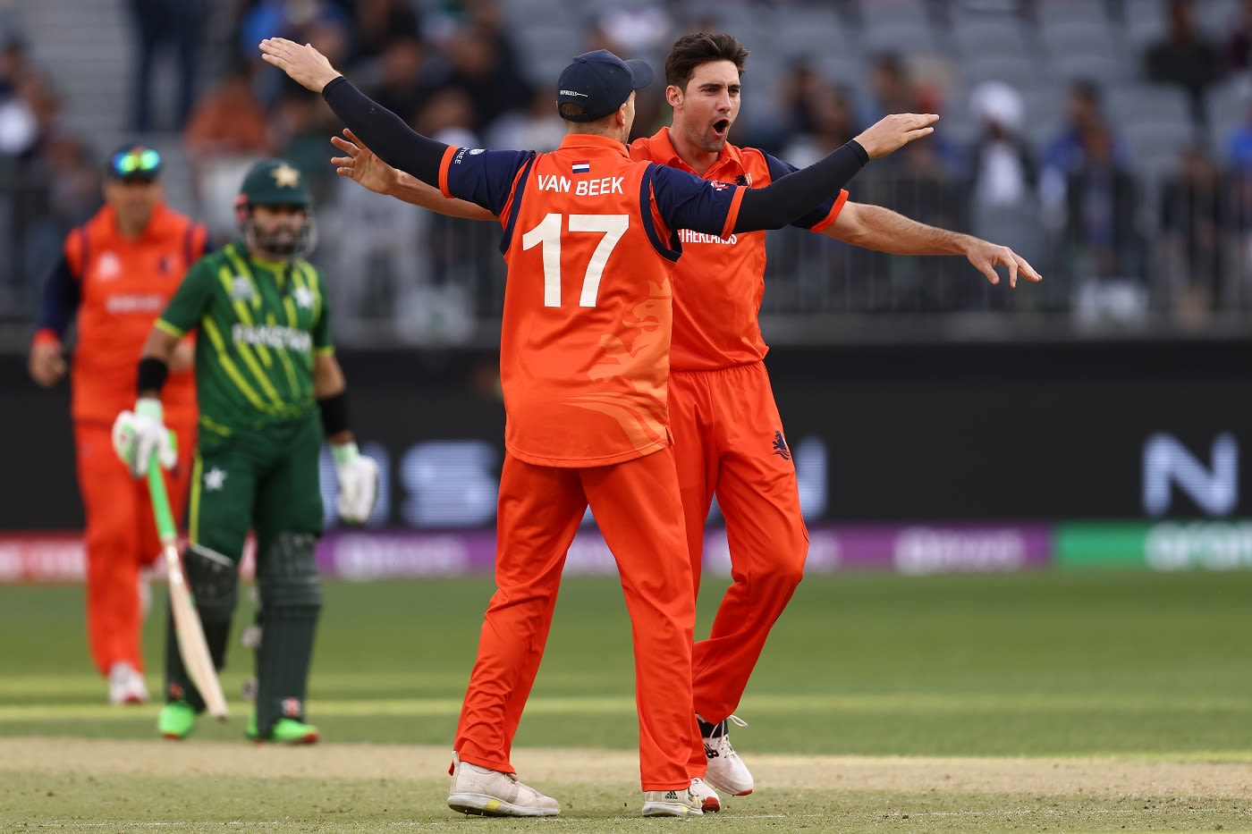 Brandon Glover celebrates the wicket of Fakhar Zaman | ESPNcricinfo.com