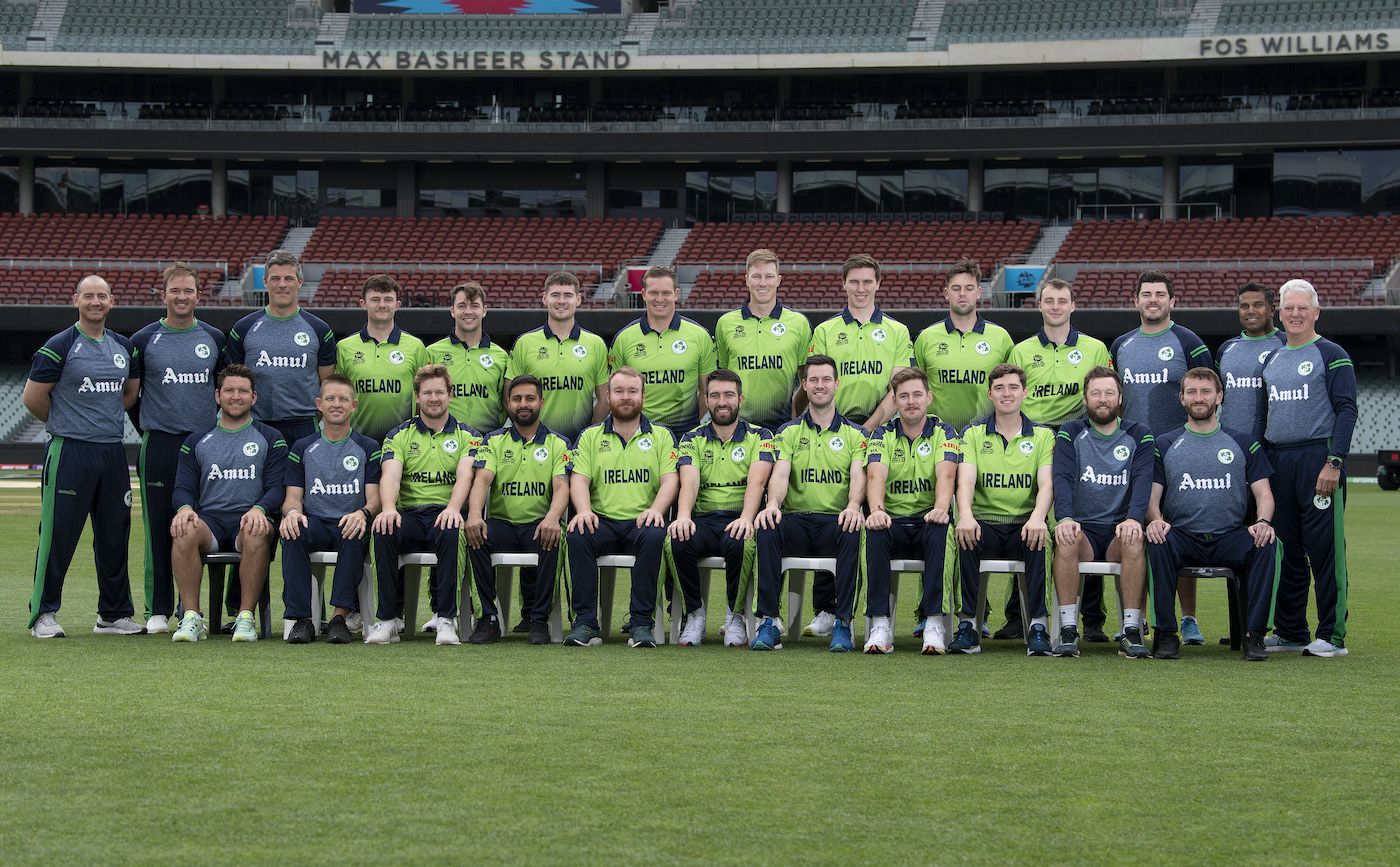 Members of Ireland's squad and support staff pose for a picture ...