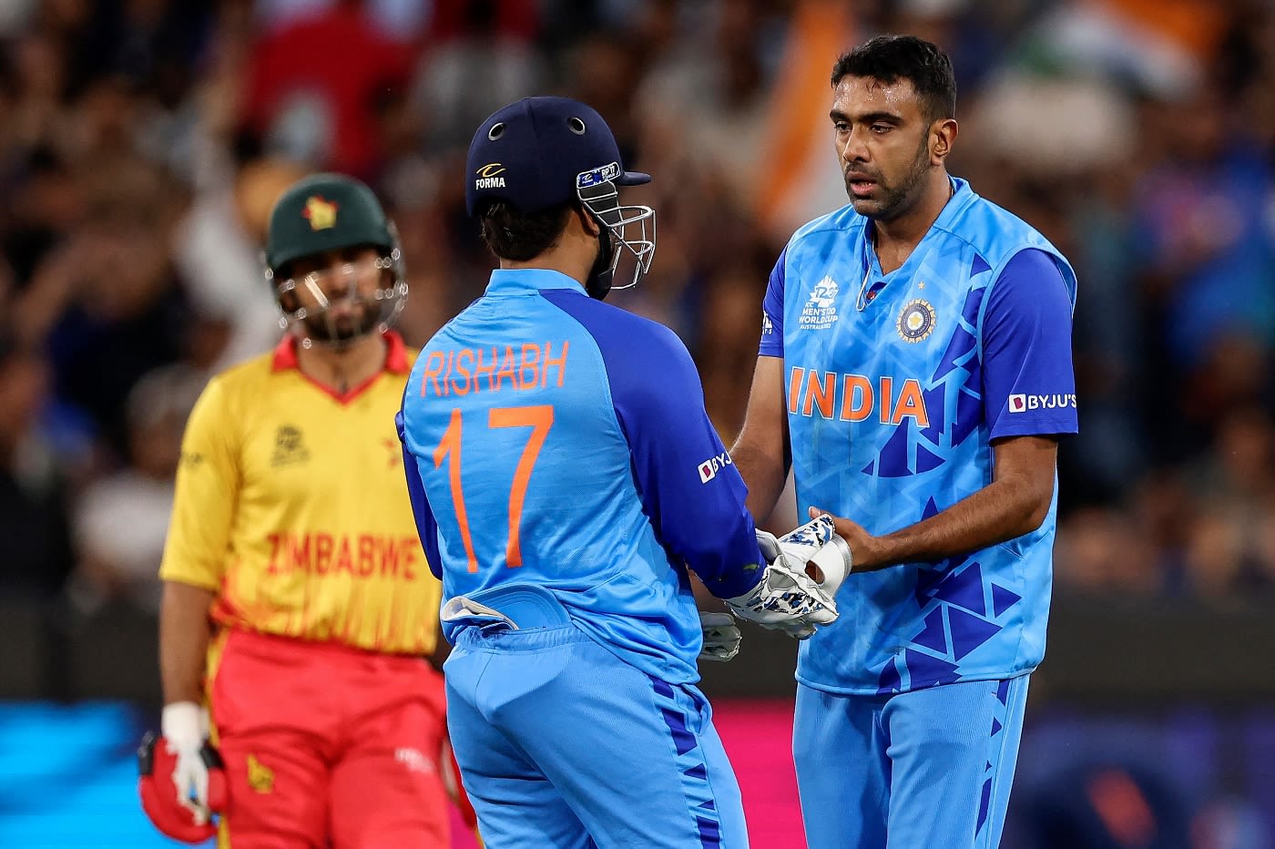 R Ashwin picked up three wickets to dent Zimbabwe's chase ...