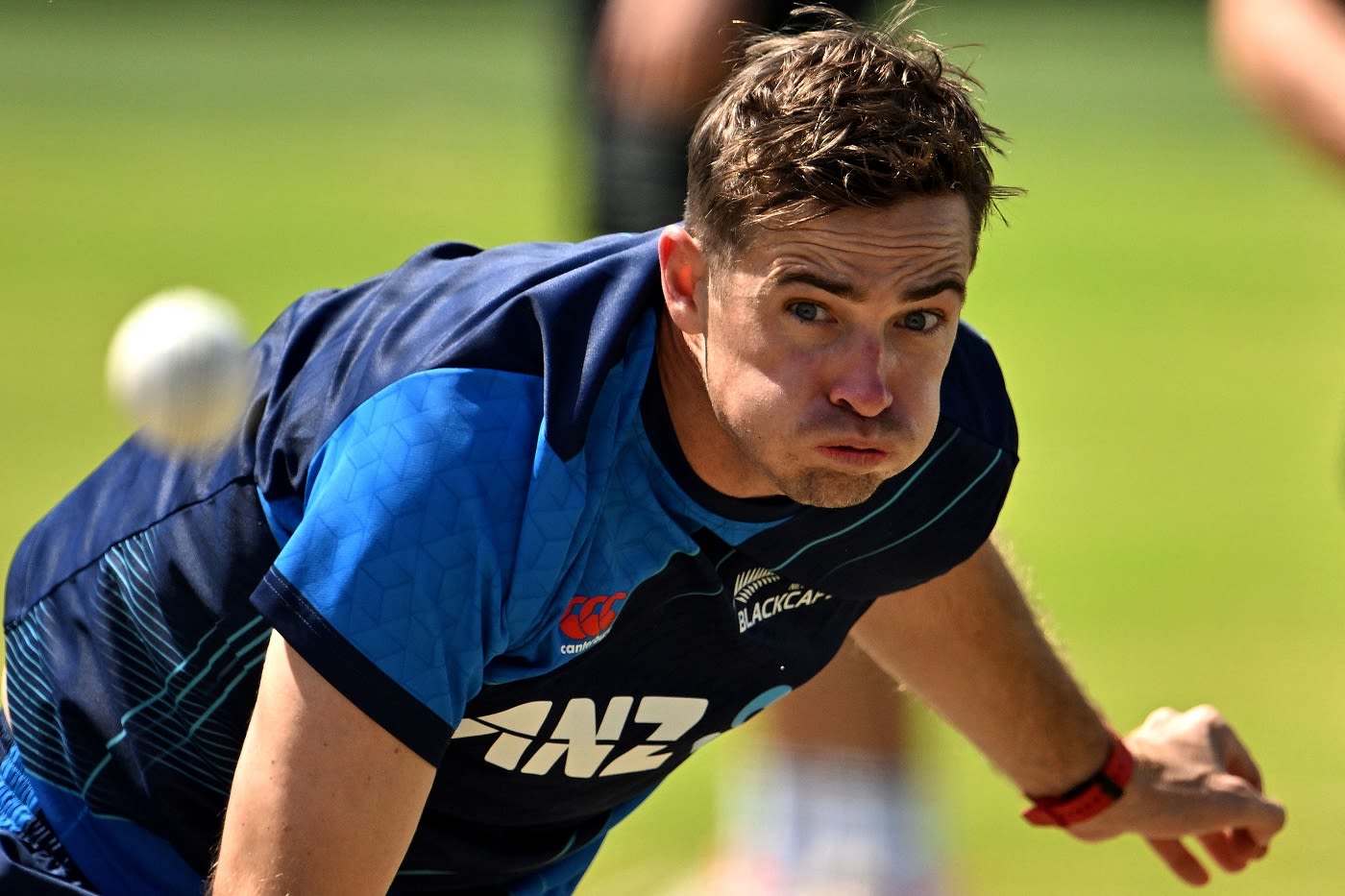 Tim Southee during a training session ahead of the semi-final ...