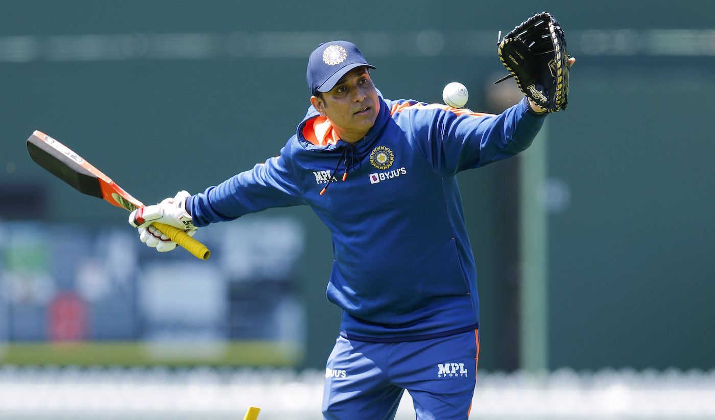 Eye on the ball - VVS Laxman lines up a long ball during a fielding ...