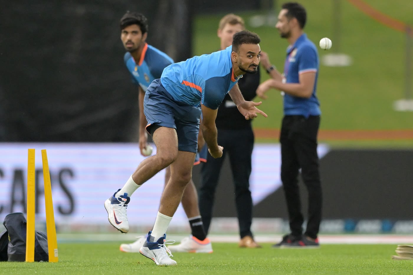 Harshal Patel bowls during India's warm-up | ESPNcricinfo.com