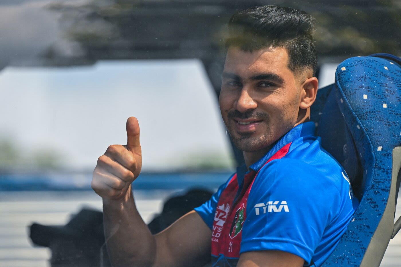 Rahmanullah Gurbaz is all smiles in the team bus after Afghanistan ...