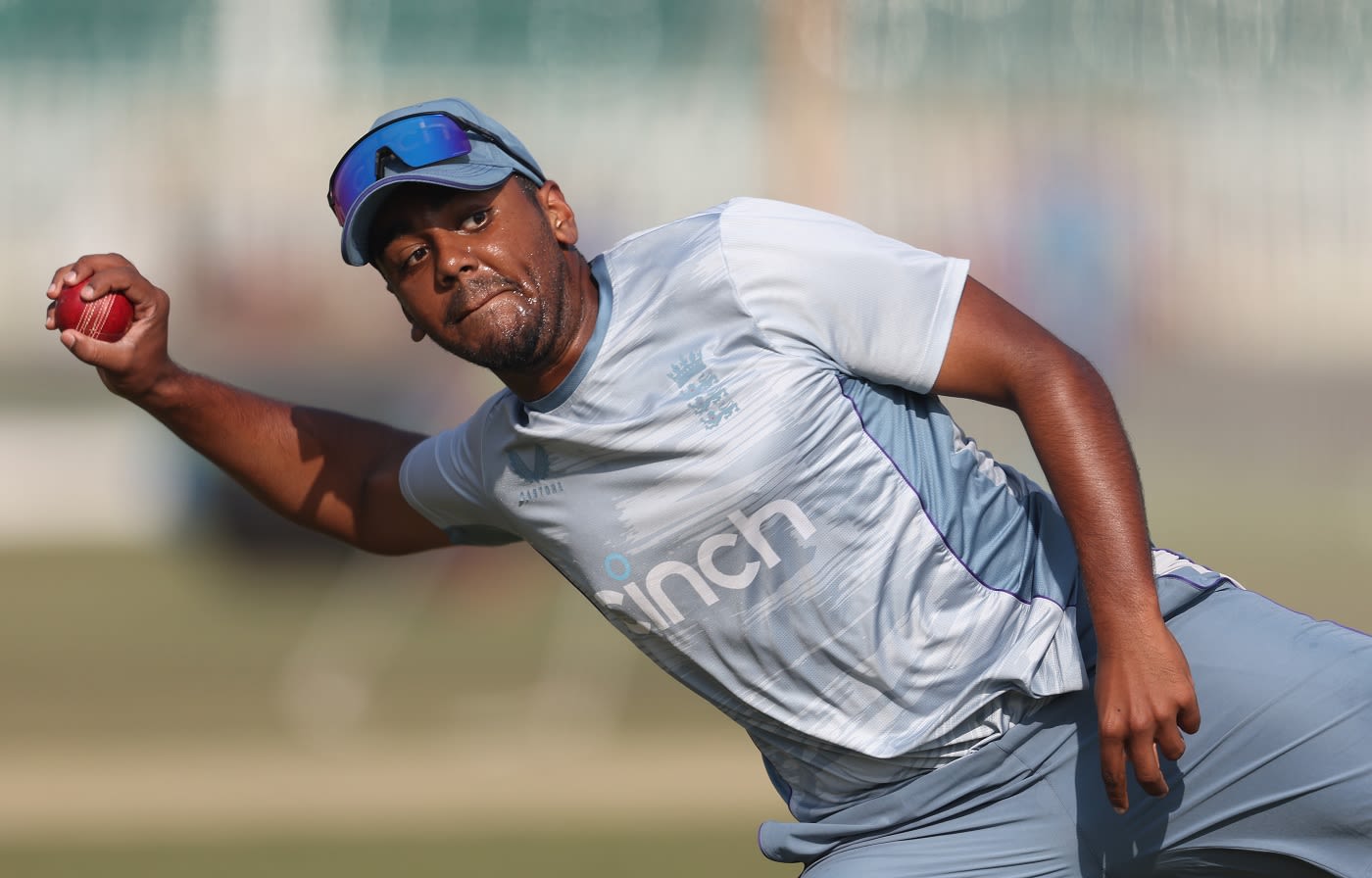 Rehan Ahmed in a fielding drill during a practice session in Rawalpindi ...