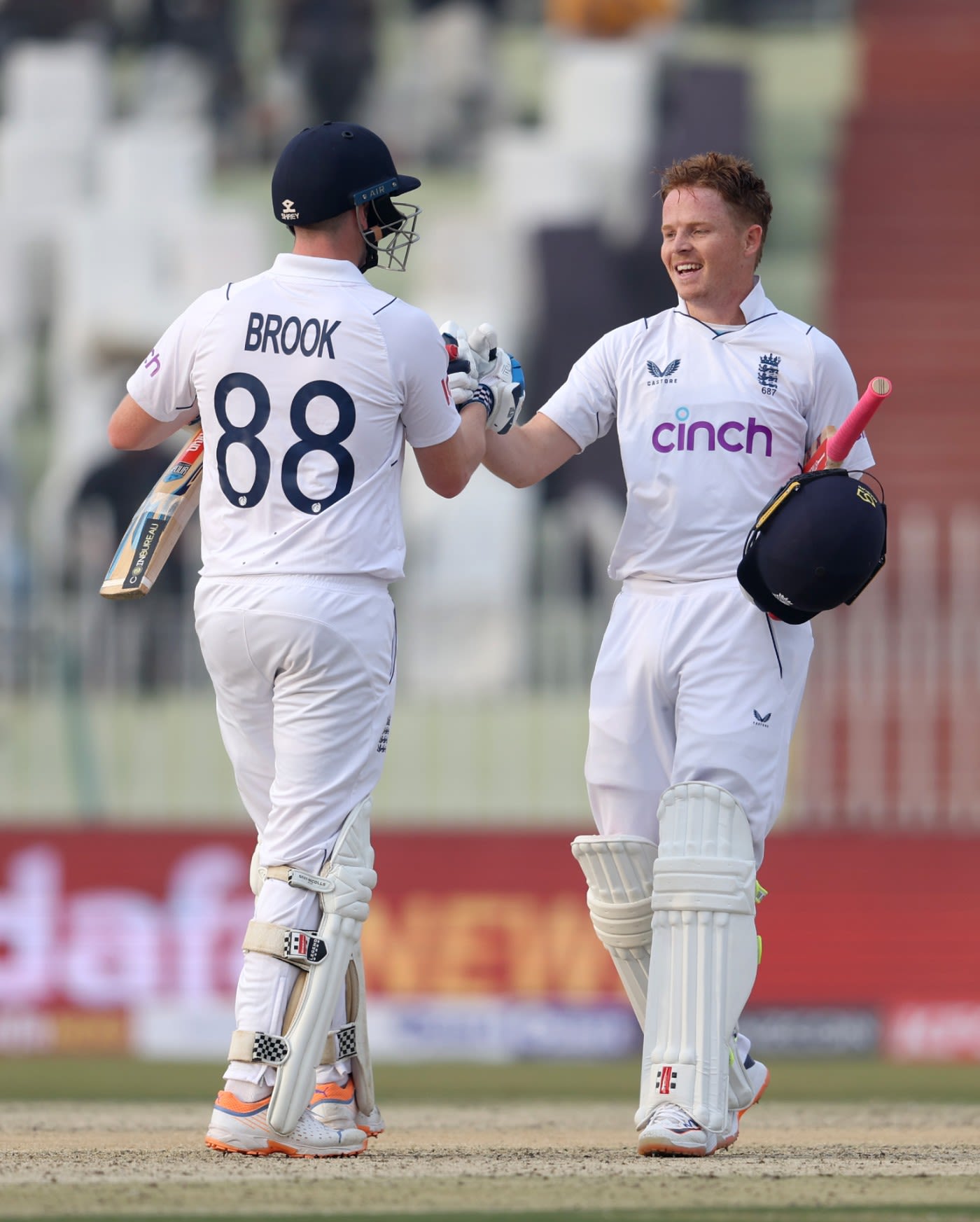 Ollie Pope reached the third century of a remarkable day for England ...