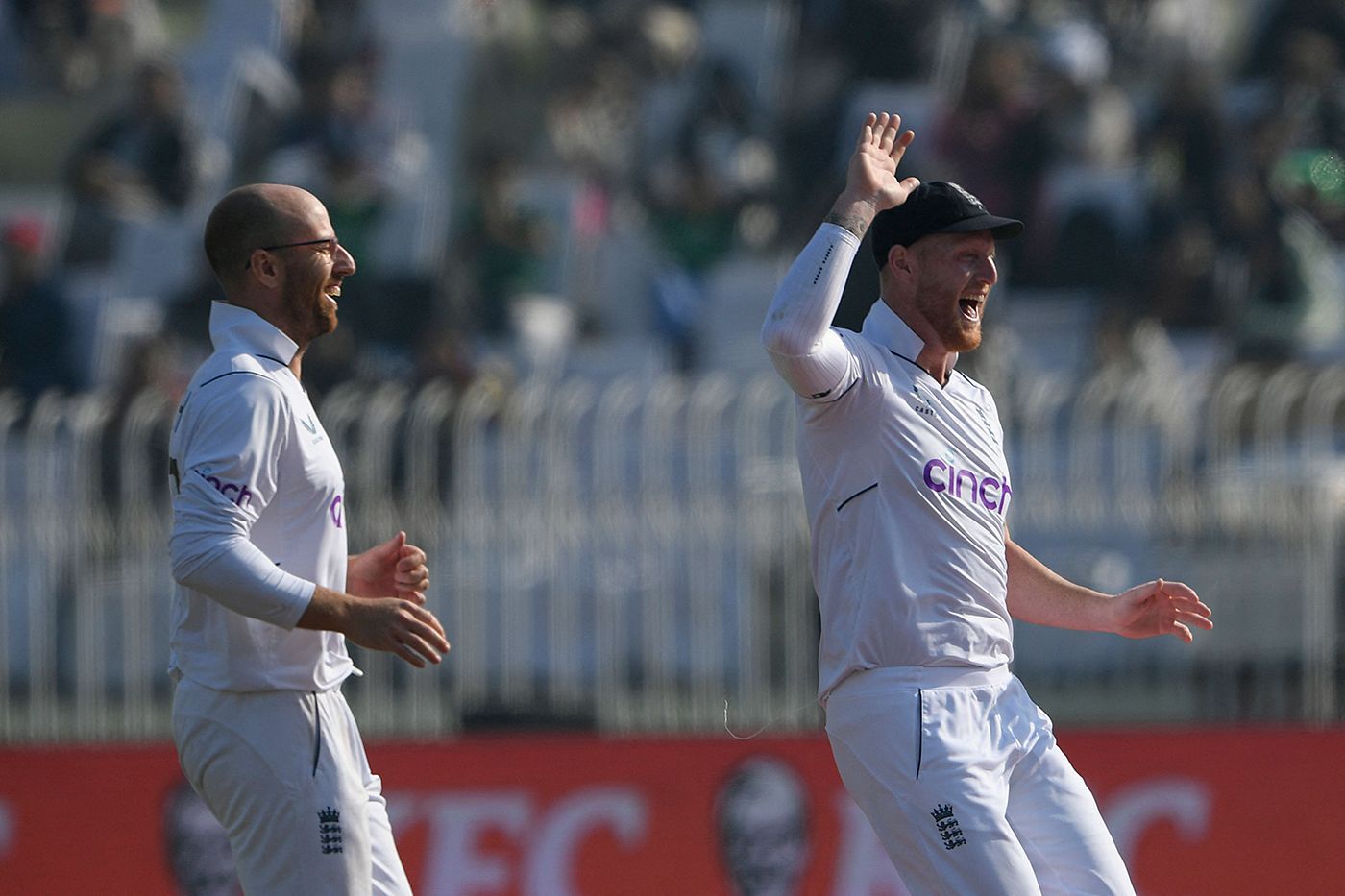 Jack Leach and Ben Stokes enjoy a rare moment of success | ESPNcricinfo.com