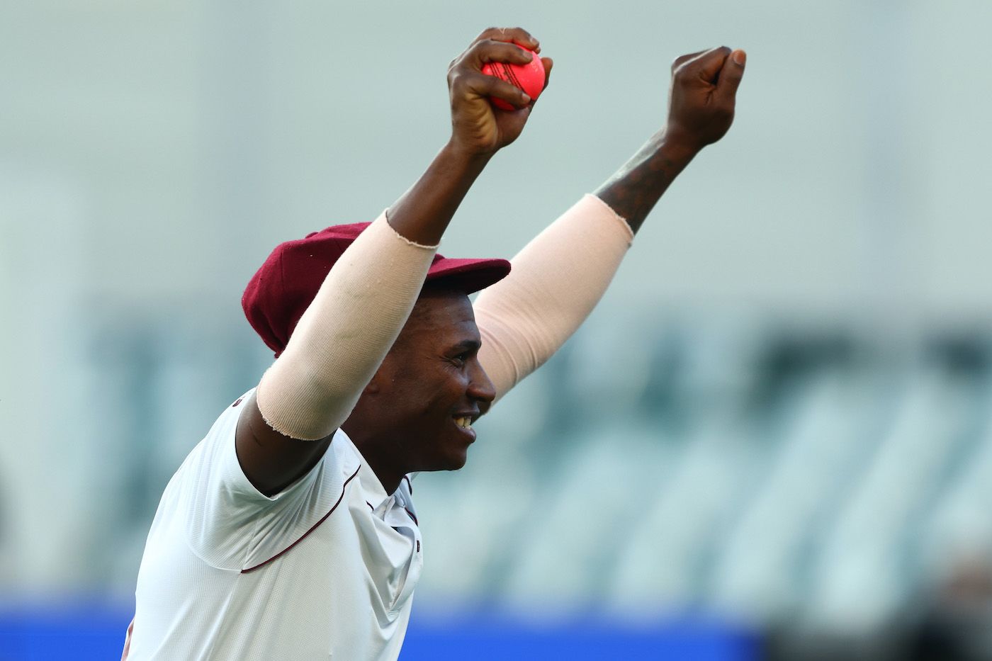 Devon Thomas was delighted with his catch to dismiss Steve Smith ...