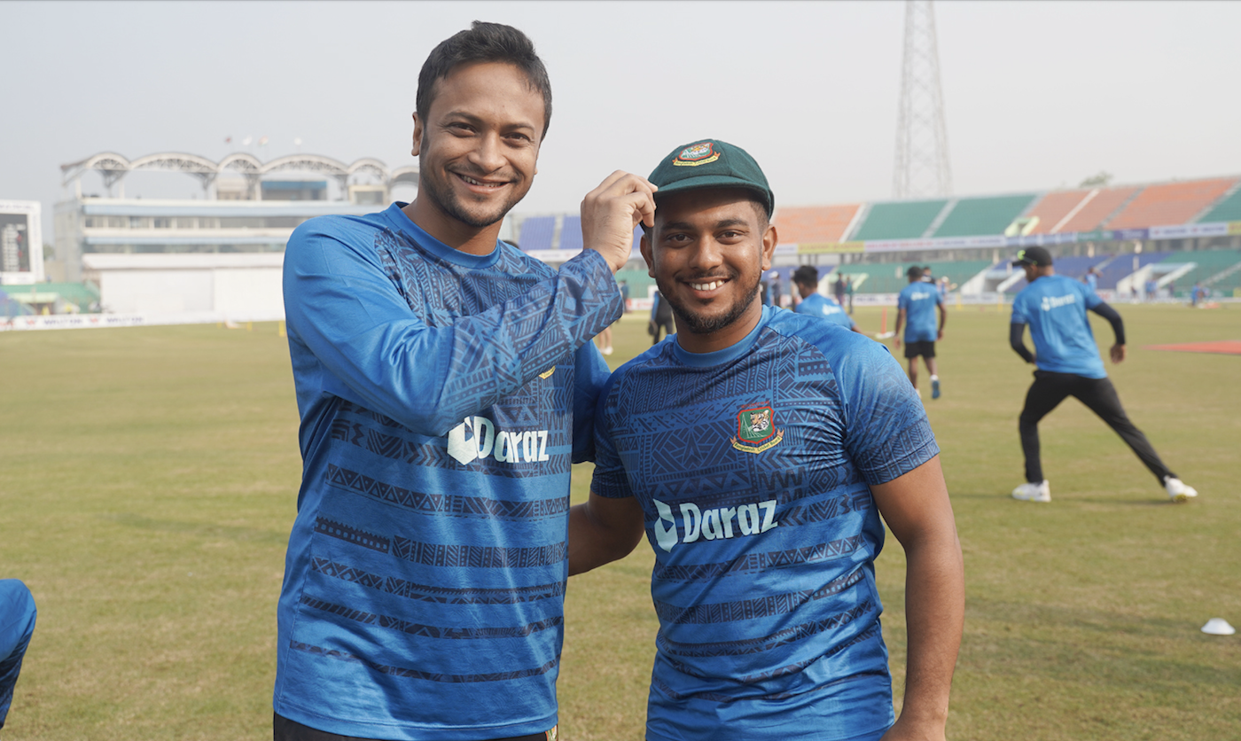 A moment to remember - Zakir Hasan poses with Shakib Al Hasan after ...