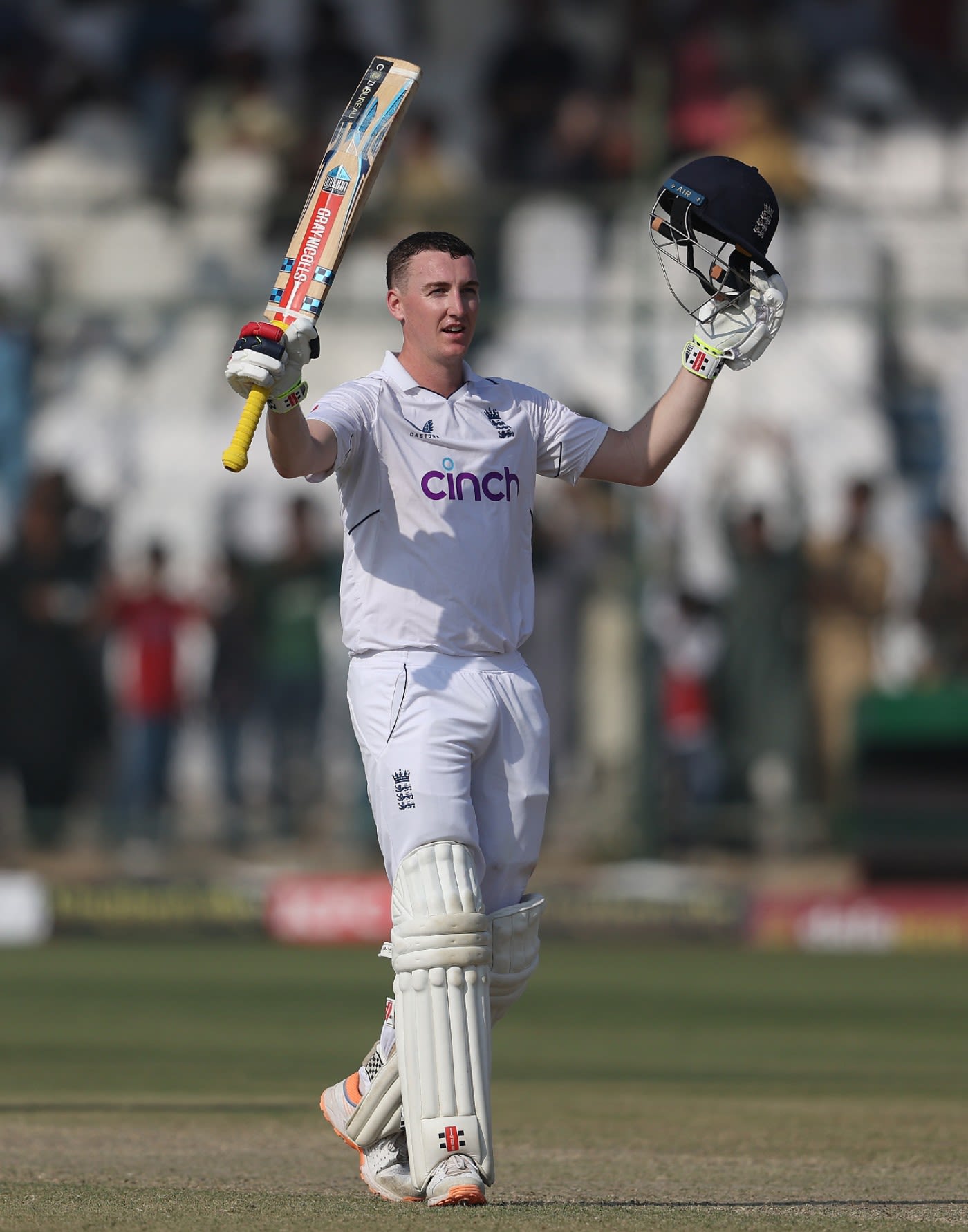 Harry Brook reached his third hundred of the series at Karachi ...