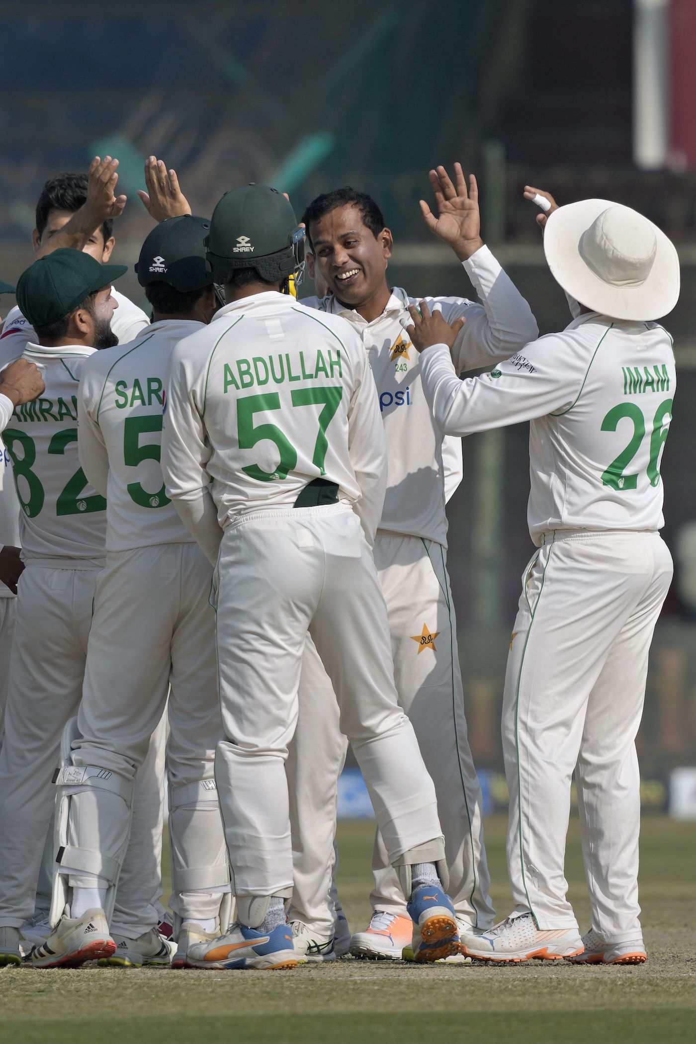 Nauman Ali finally got Pakistan their first wicket, via a successful ...
