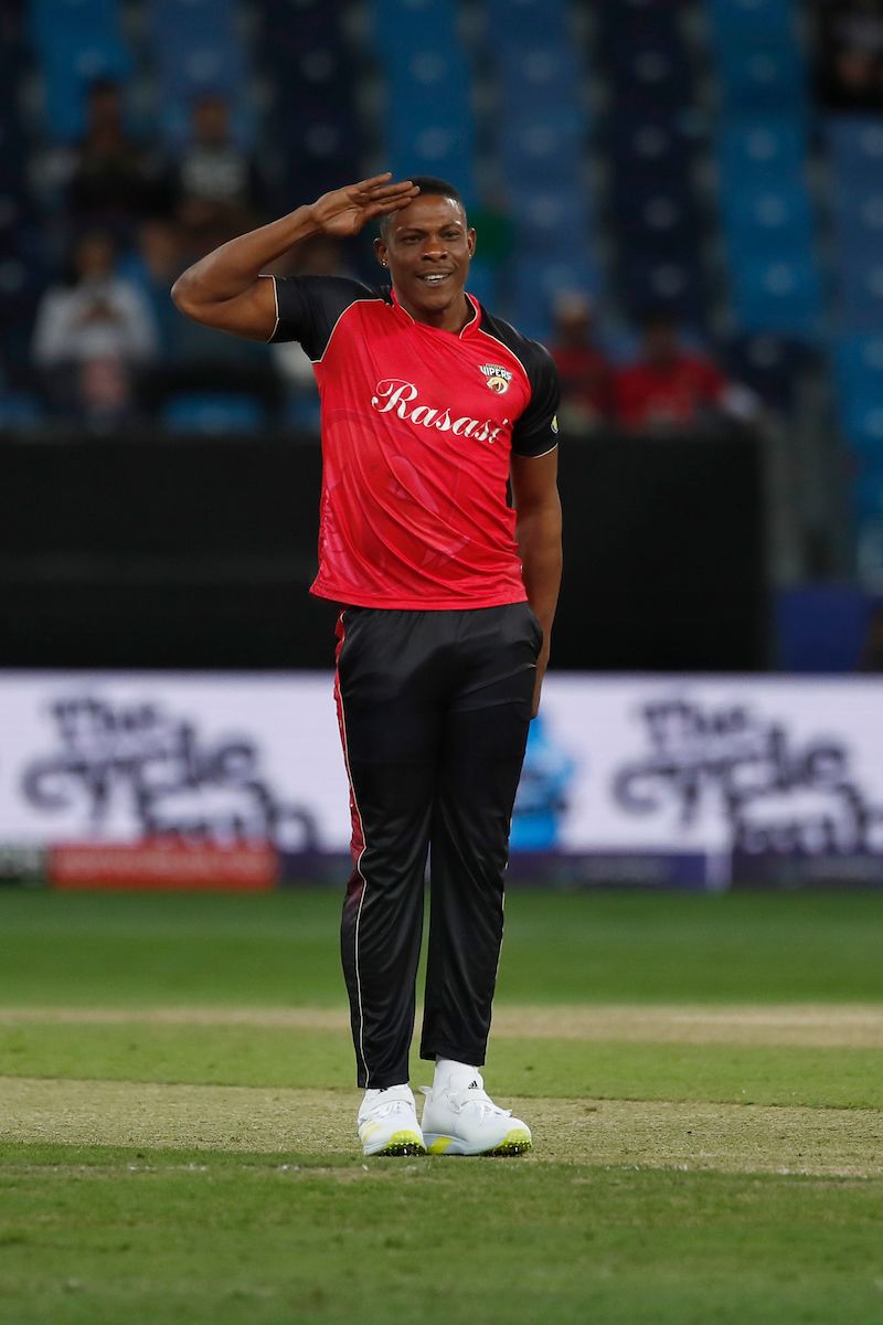 Sheldon Cottrell salutes after a wicket | ESPNcricinfo.com
