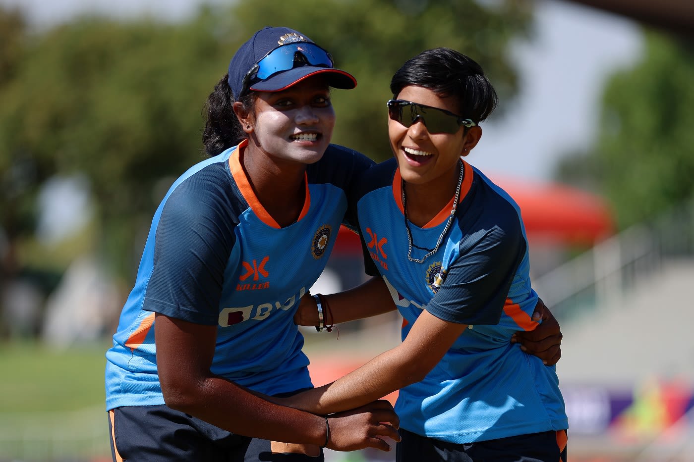 Shabnam MD shares a light moment with team-mate Soniya Mendhiya ...