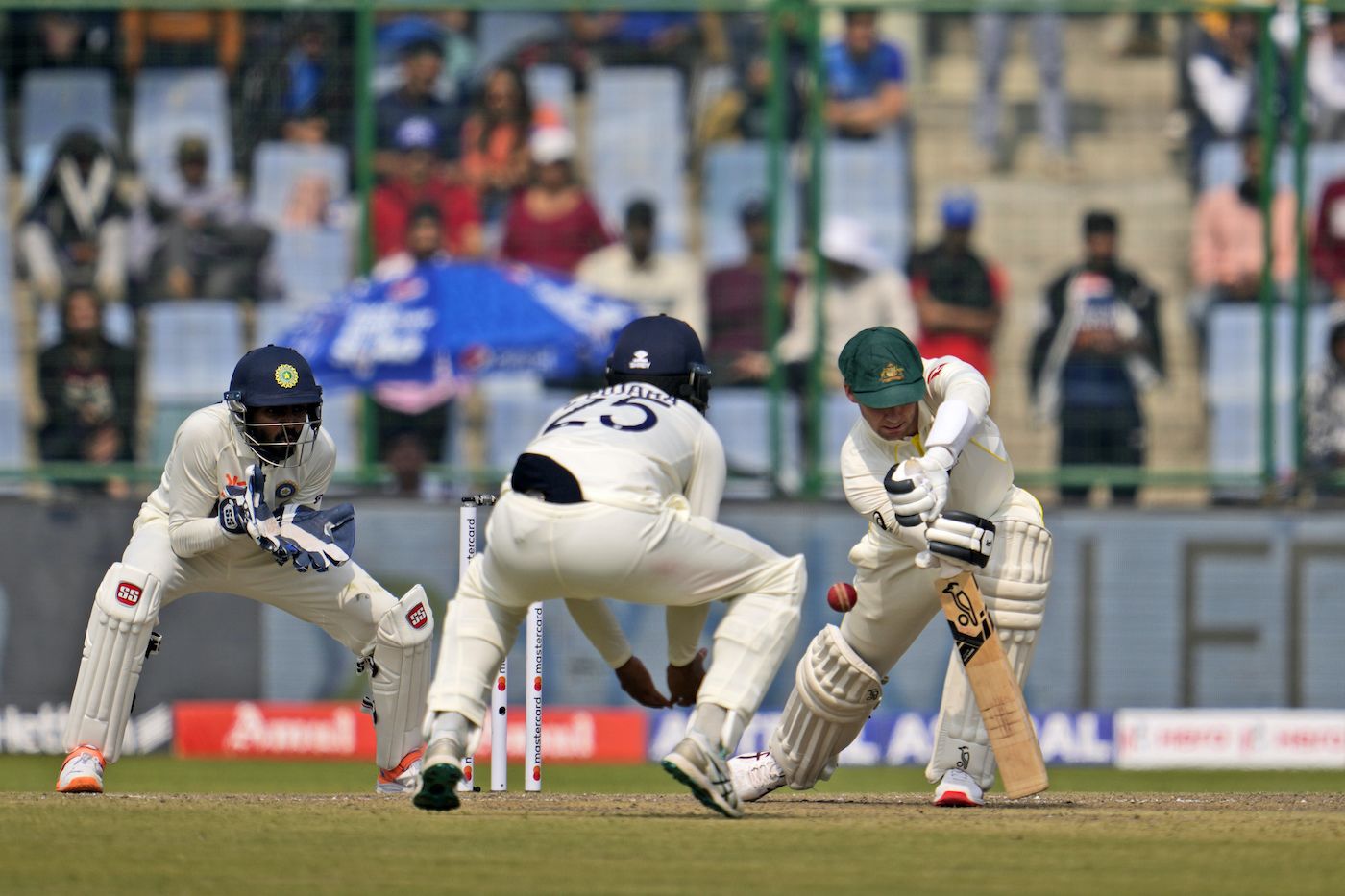 Peter Handscomb blocks the ball past silly mid-off | ESPNcricinfo.com