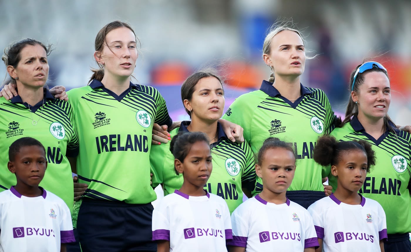 Ireland players line up for their national anthem | ESPNcricinfo.com