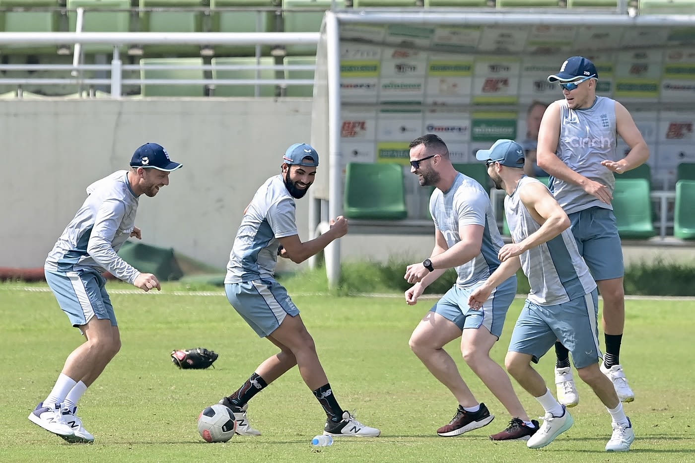 England players enjoy a game of football in training | ESPNcricinfo.com