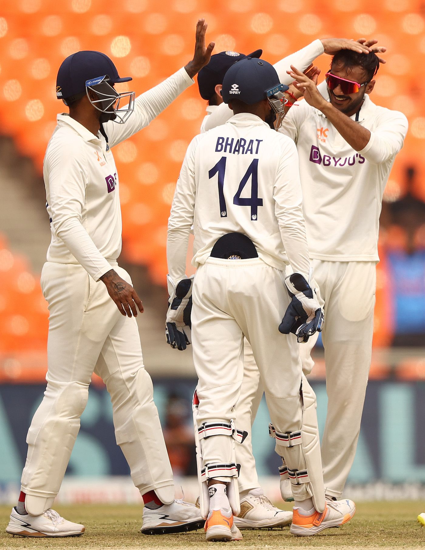 Axar Patel picked up his 50th Test wicket when he got rid of Travis ...