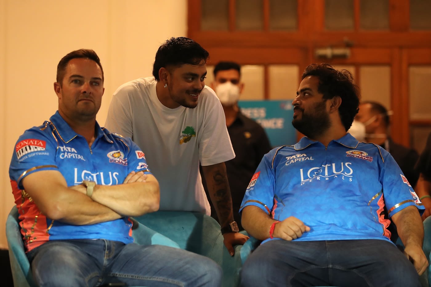 Mark Boucher, Ishan Kishan, Akash Ambani watch the WPL game between ...