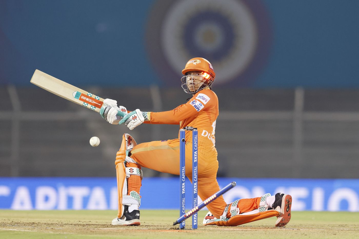 Sophia Dunkley lost her stumps while attempting a scoop | ESPNcricinfo.com