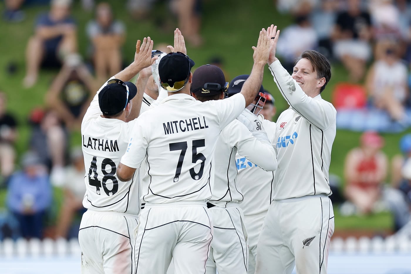 Michael Bracewell celebrates with team-mates | ESPNcricinfo.com