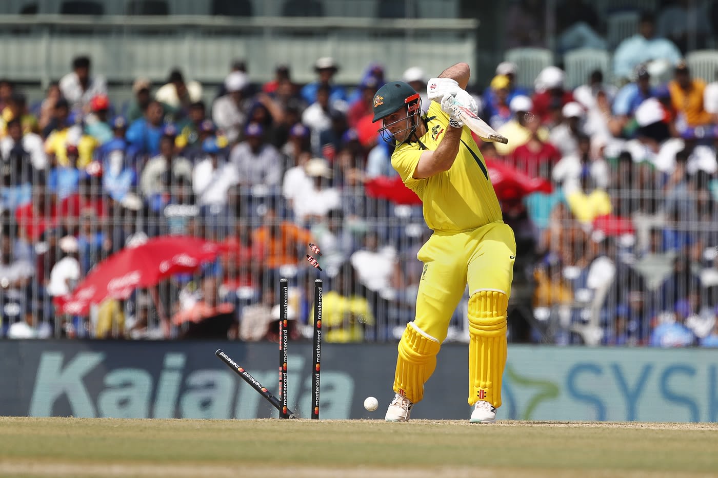 Mitchell Marsh chopped on off Hardik Pandya | ESPNcricinfo.com Mitchell Marsh chopped on off Hardik Pandya | ESPNcricinfo.com