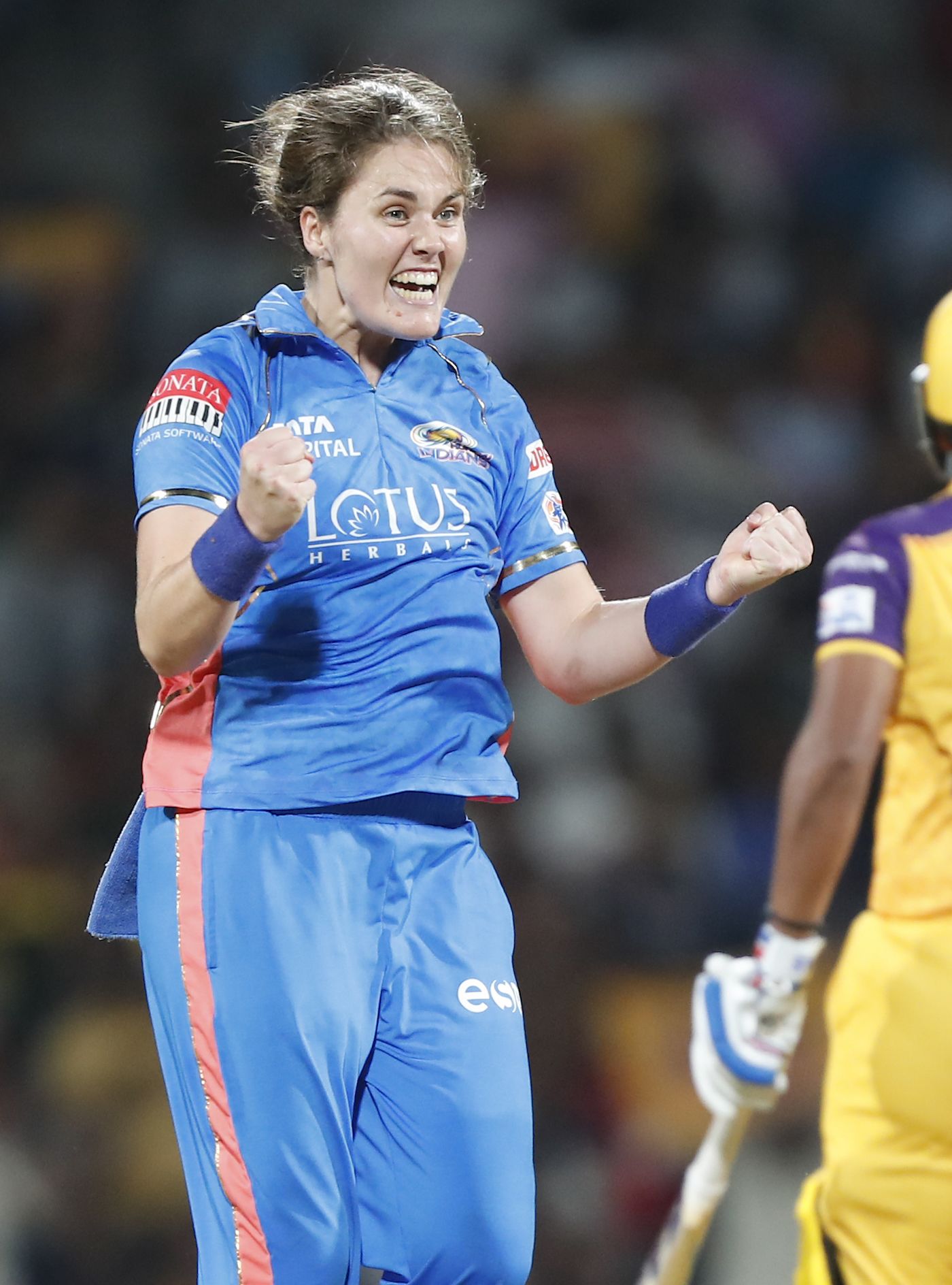 Nat Sciver-Brunt is pumped after sending back Grace Harris ...
