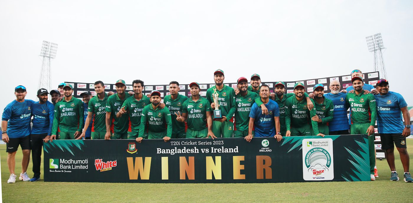 Bangladesh celebrate their 2-1 series win | ESPNcricinfo.com