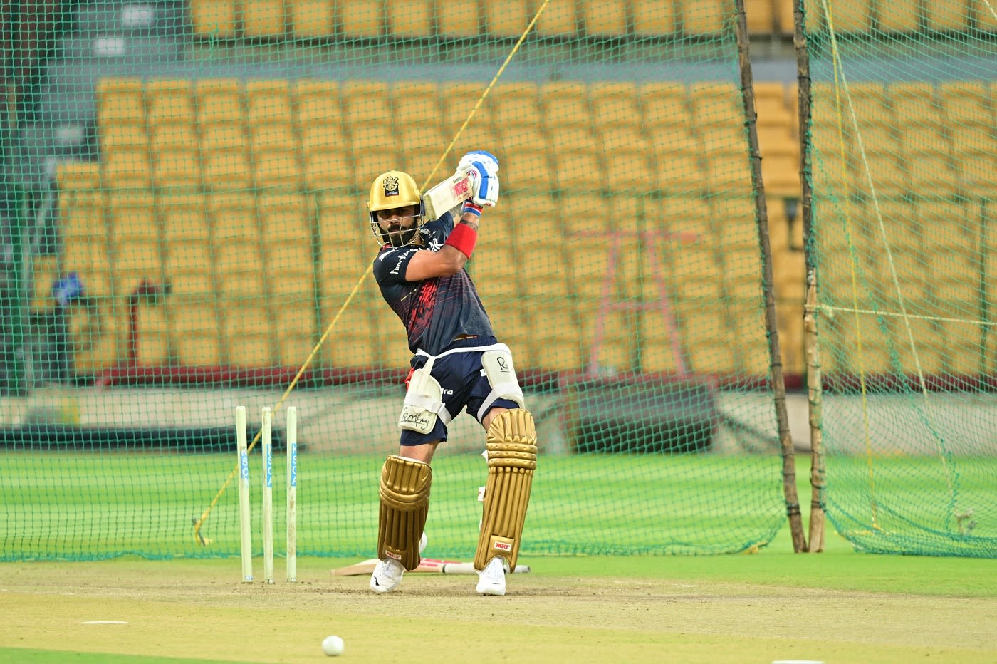 Virat Kohli looks in full flow at an RCB training session ...