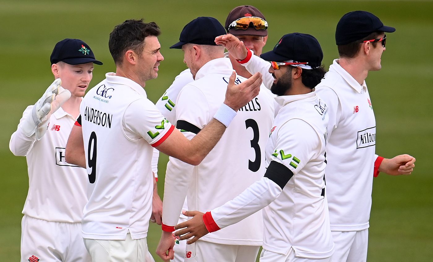 James Anderson is congratulated by Saqib Mahmood | ESPNcricinfo.com