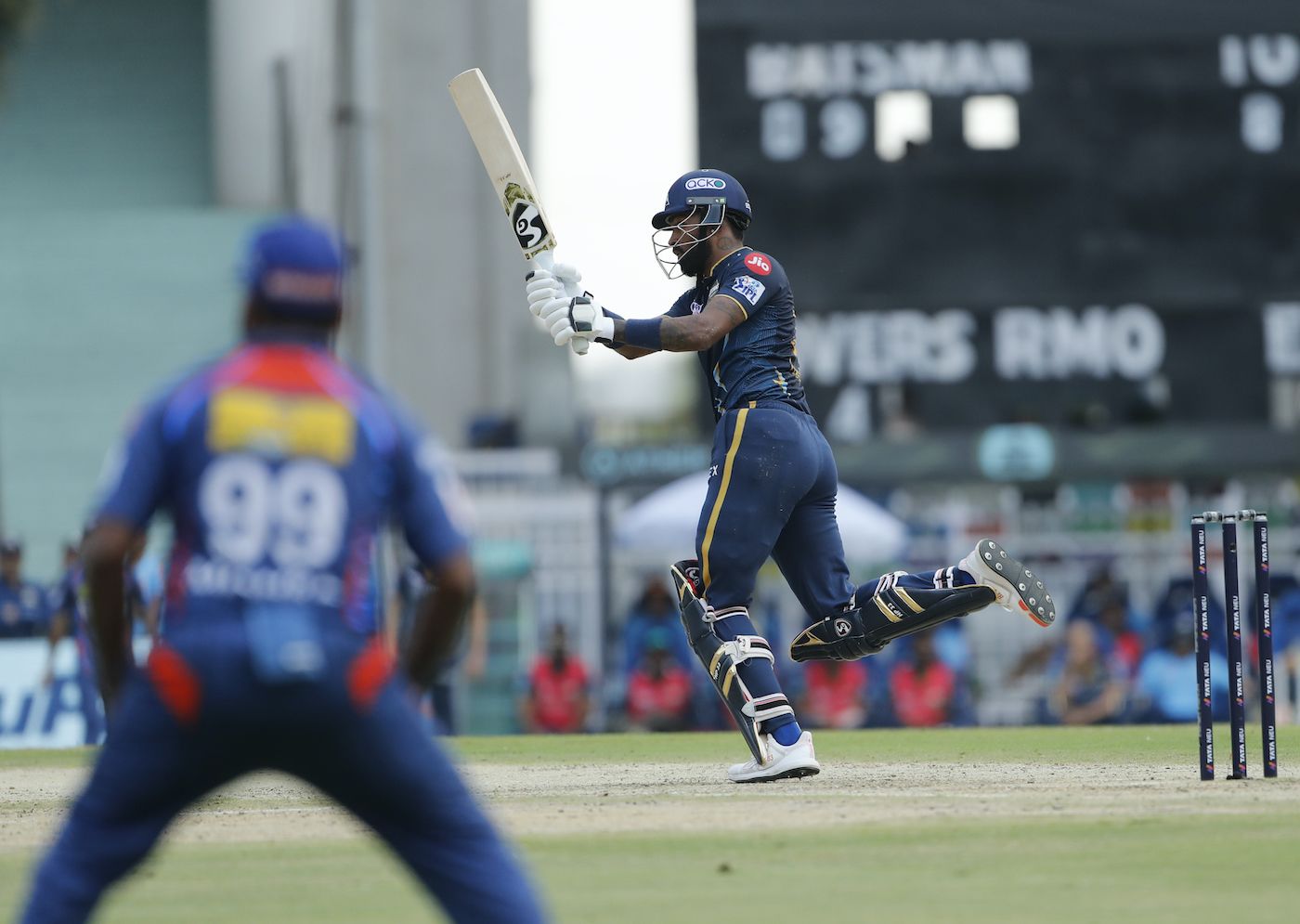 Hardik Pandya charges and hits leg side | ESPNcricinfo.com