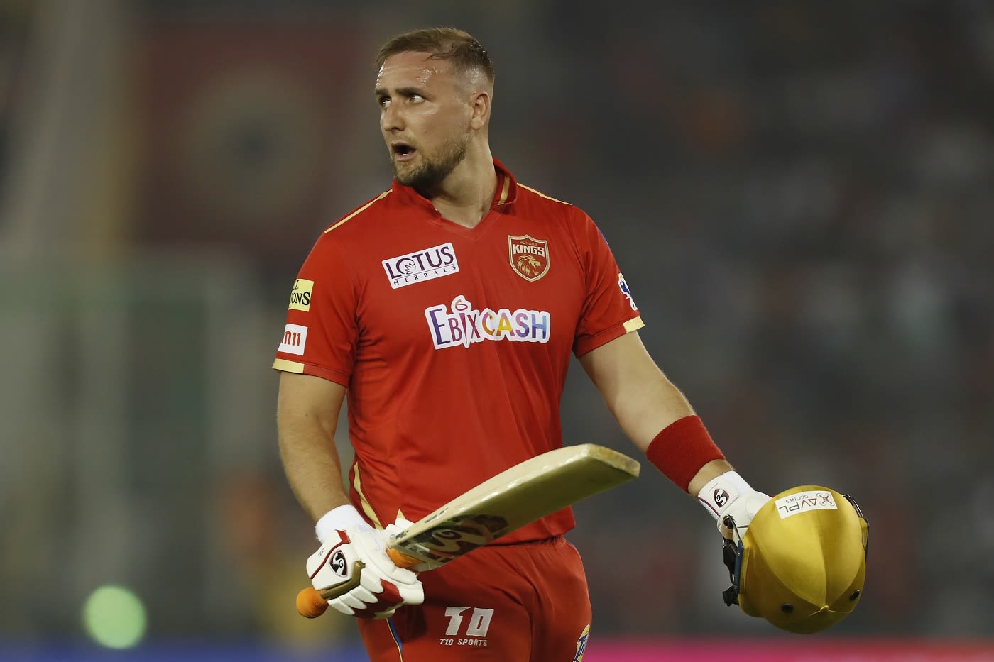 Liam Livingstone walks back after being dismissed in the IPL ...