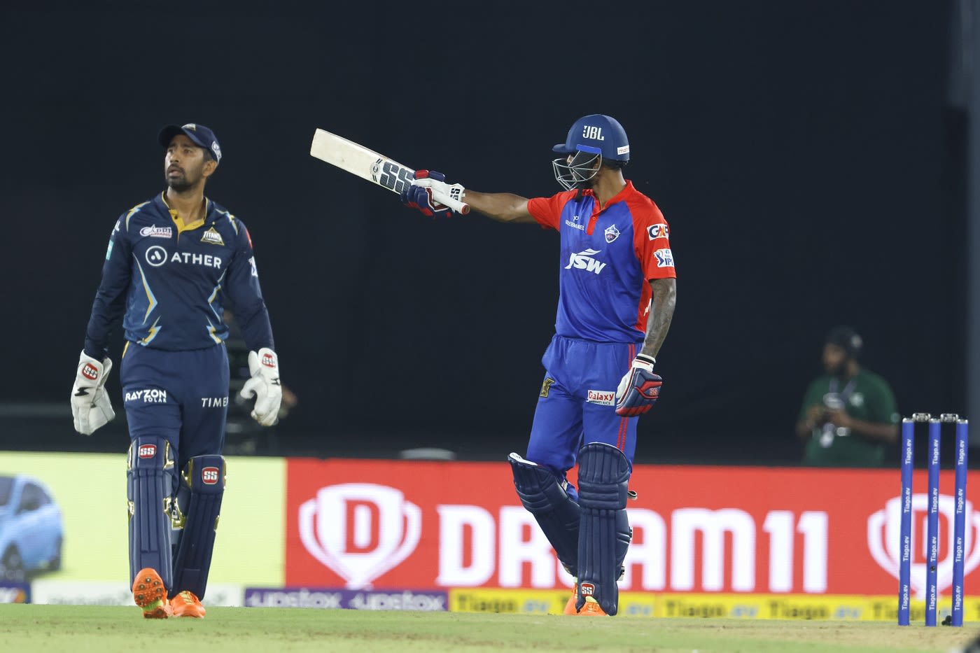 Aman Khan celebrates his maiden fifty | ESPNcricinfo.com