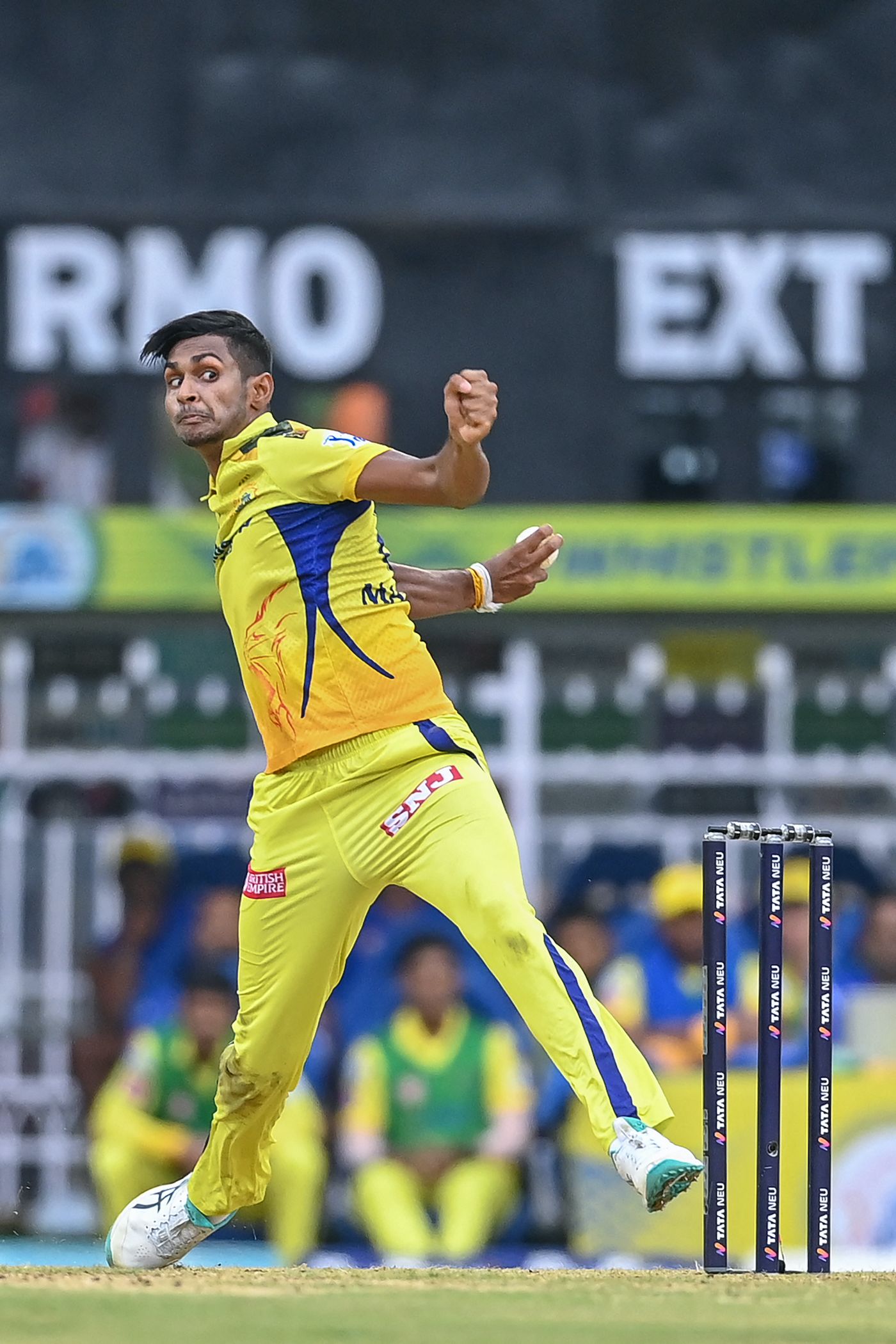 Matheesha Pathirana winds up a sling during his action | ESPNcricinfo.com