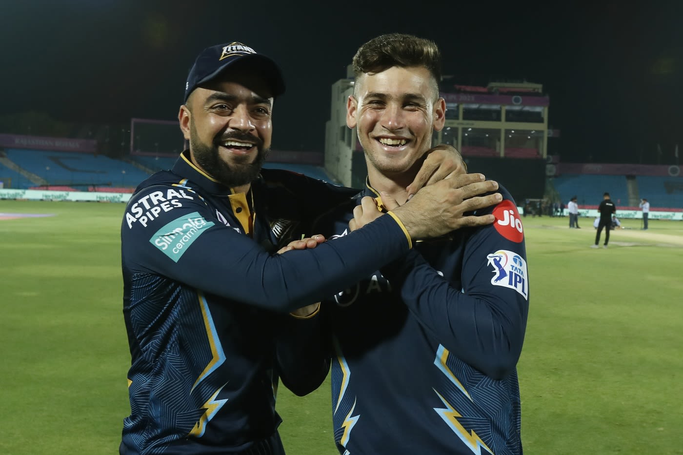 Rashid Khan and Noor Ahmad were jubilant after leading Gujarat Titans ...