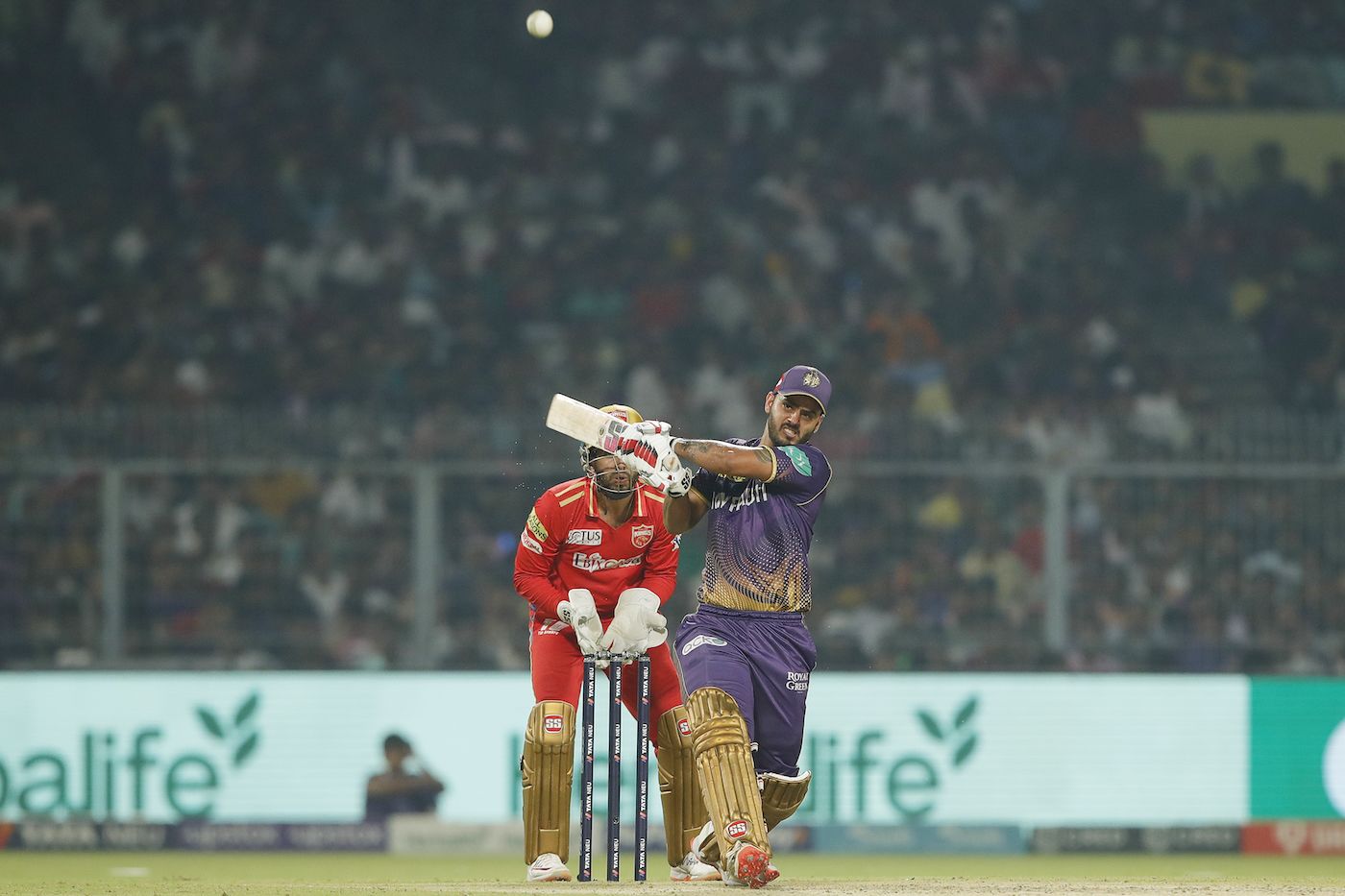 Nitish Rana pulls the ball | ESPNcricinfo.com