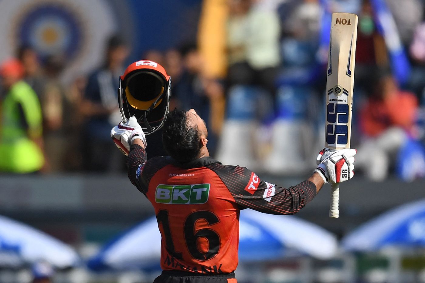 Mayank Agarwal brought up his first half-century of the season ...