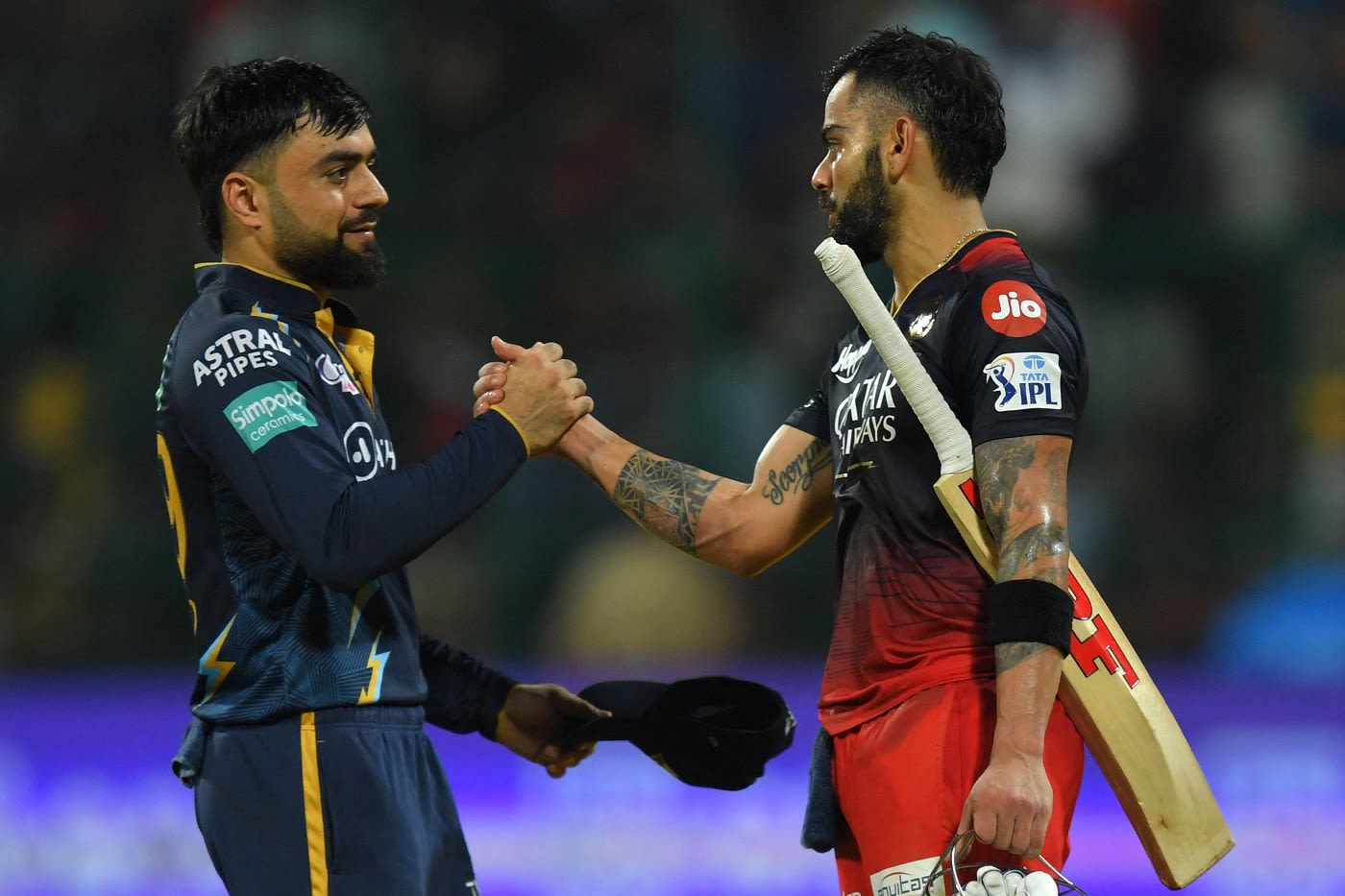 Rashid Khan Congratulates Virat Kohli After His Knock ESPNcricinfo Rashid Khan Congratulates Virat Kohli After His Knock ESPNcricinfo