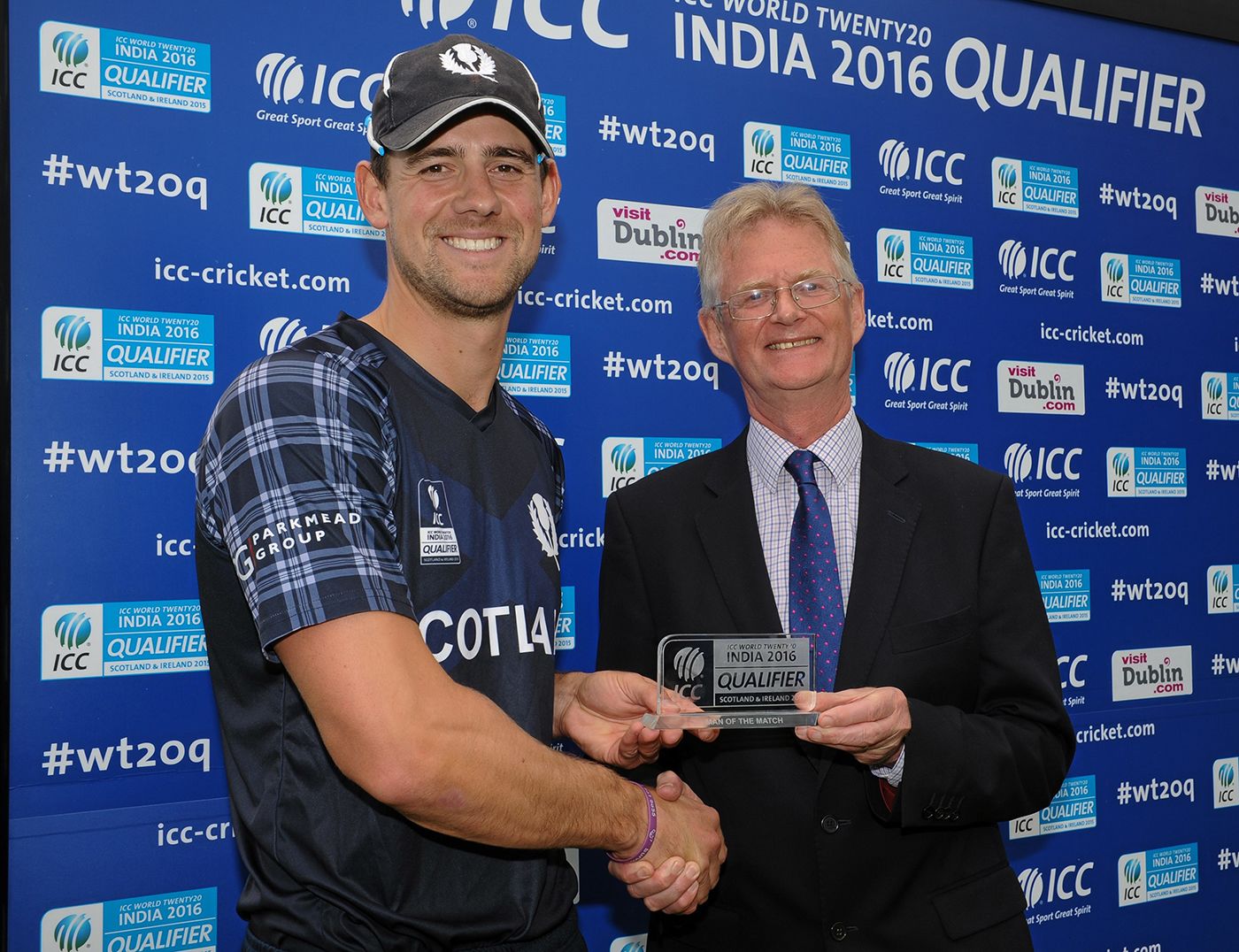 Rob Taylor is presented with his Man of the Match award by Tony Brian ...