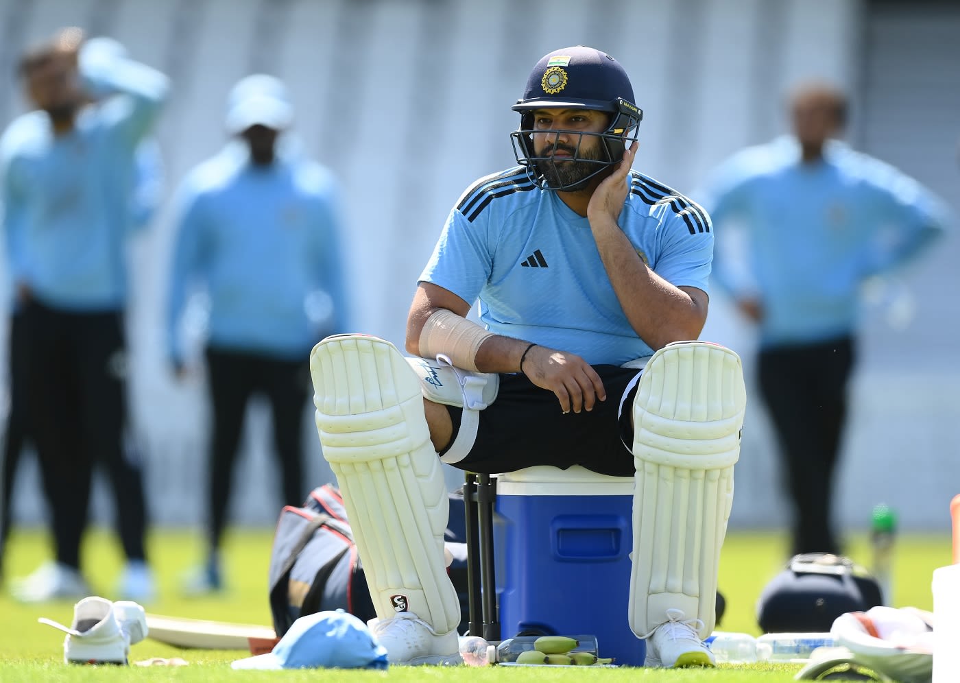 Rohit Sharma is padded up and ready to go in training | ESPNcricinfo.com