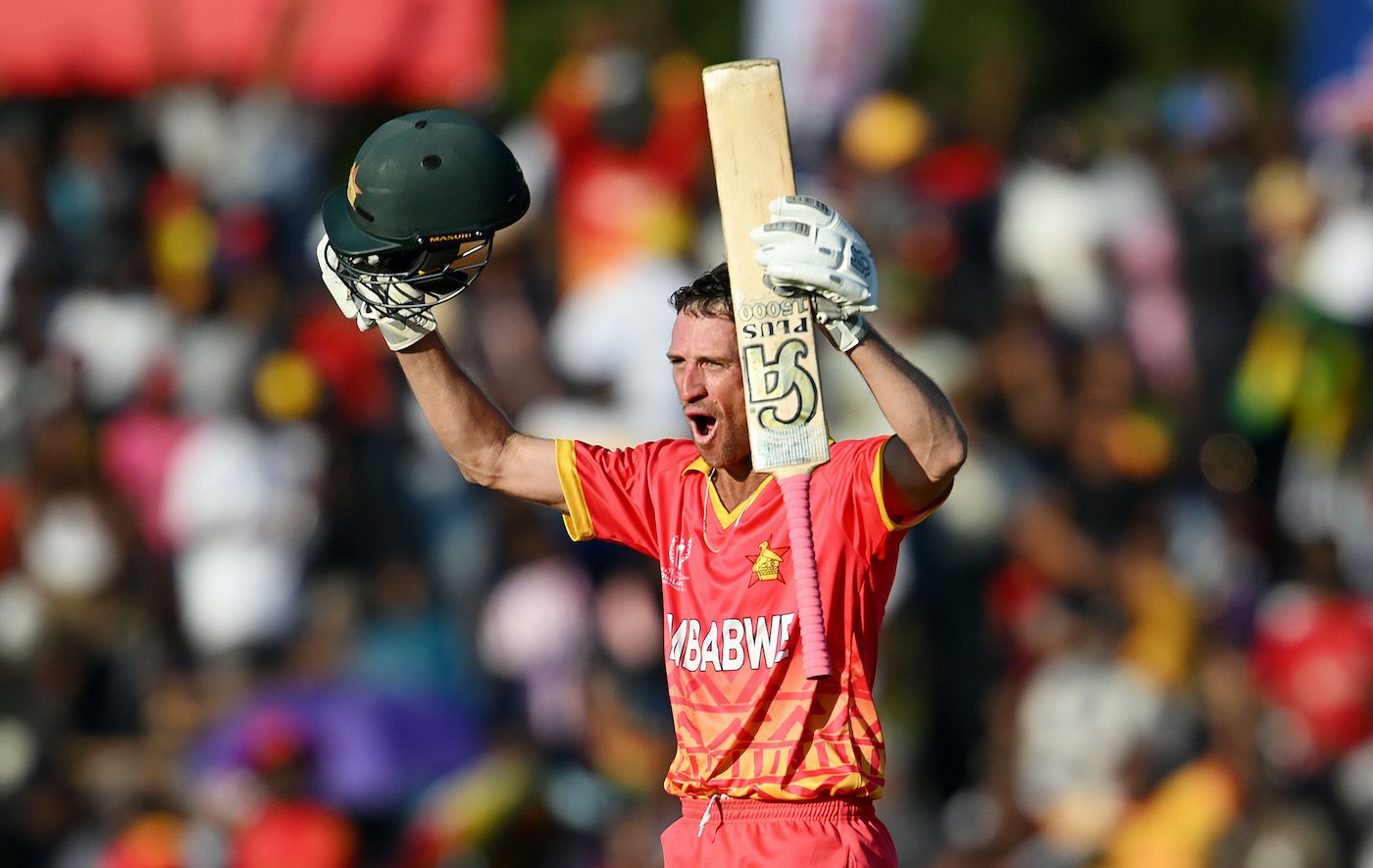 Sean Williams celebrated his century jubilantly | ESPNcricinfo.com