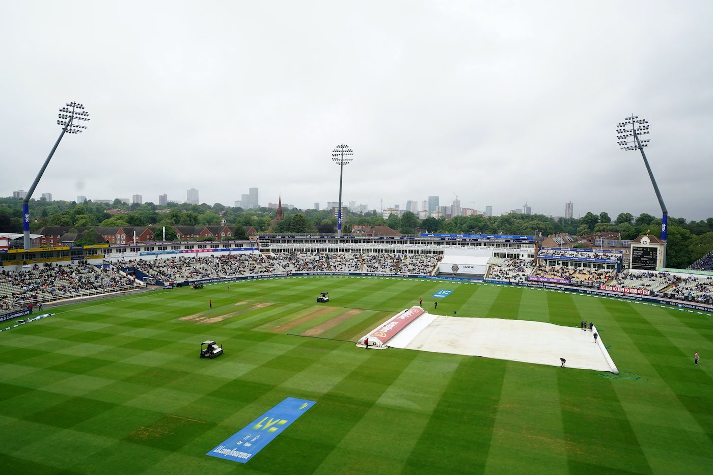 The covers come off after rain at Edgbaston | ESPNcricinfo.com