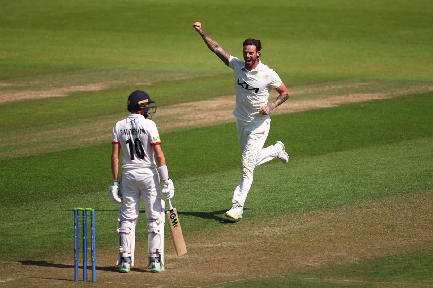 Jordan Clark claimed four wickets to put Surrey in command ...