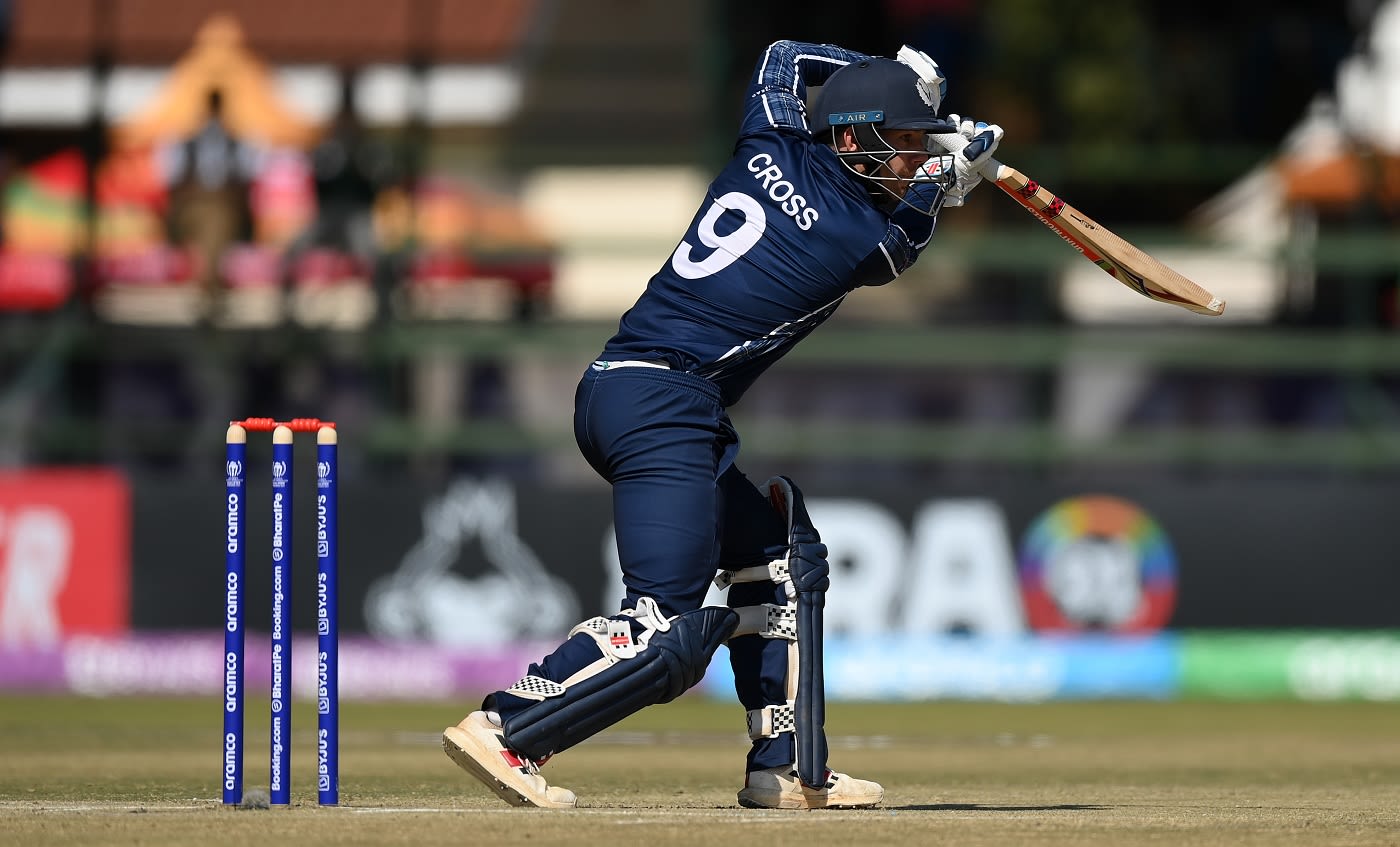 Matthew Cross plays the square drive | ESPNcricinfo.com