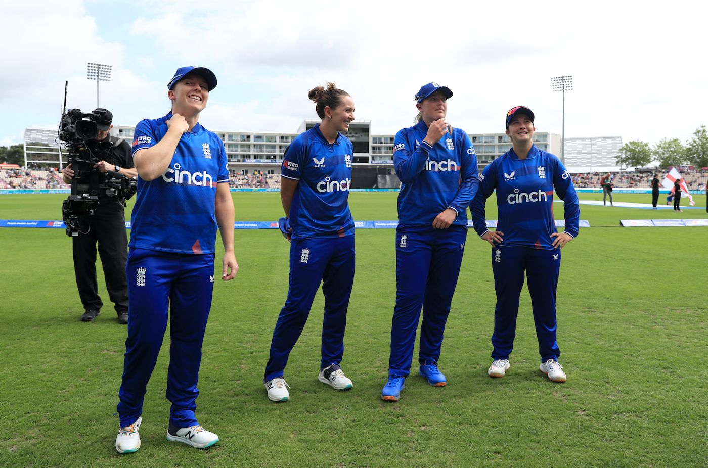 Heather Knight, Kate Cross, Sophie Ecclestone, and Alice Capsey are in ...